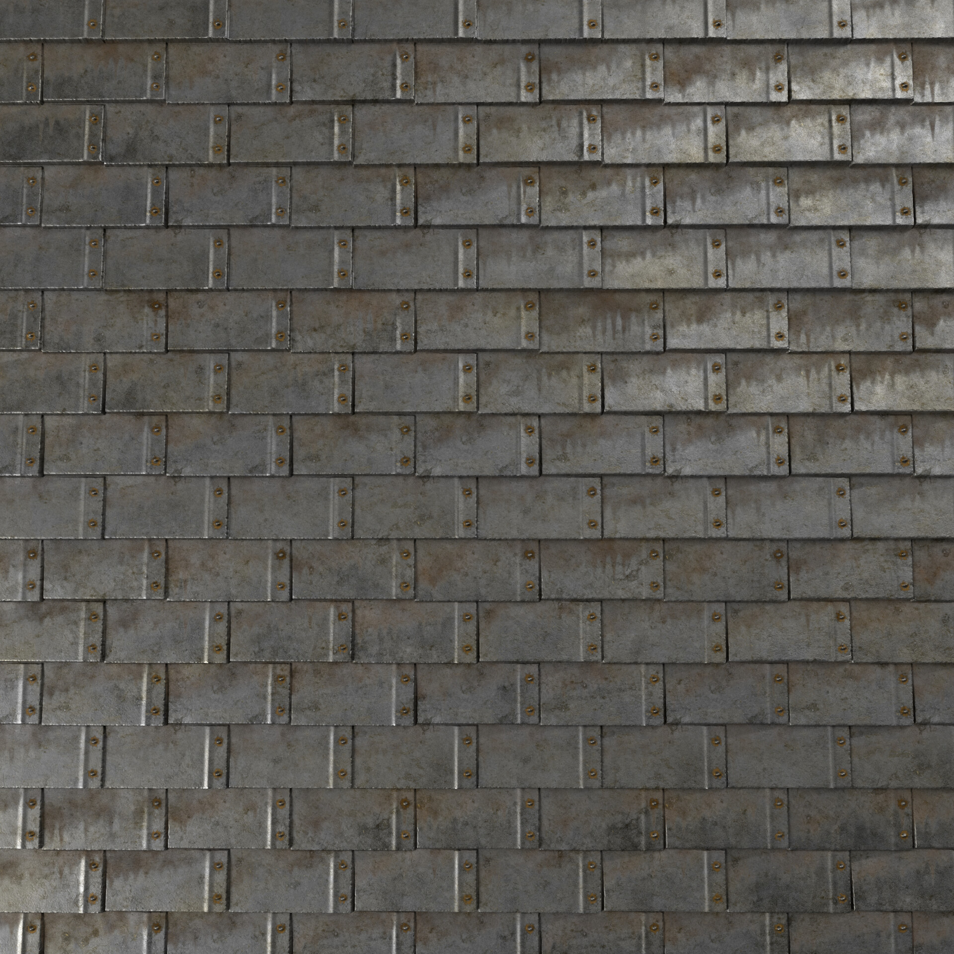 David L. Lemieux - Steel Roof Tiles Horror PBR Procedural Material 001