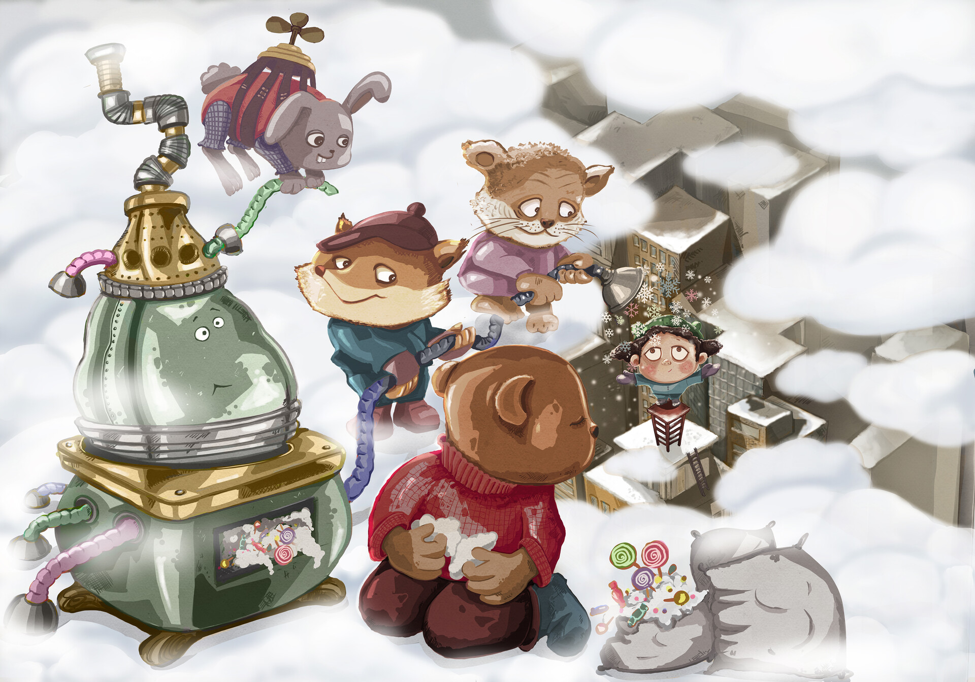 ArtStation - illustration / Maxi and snow factory