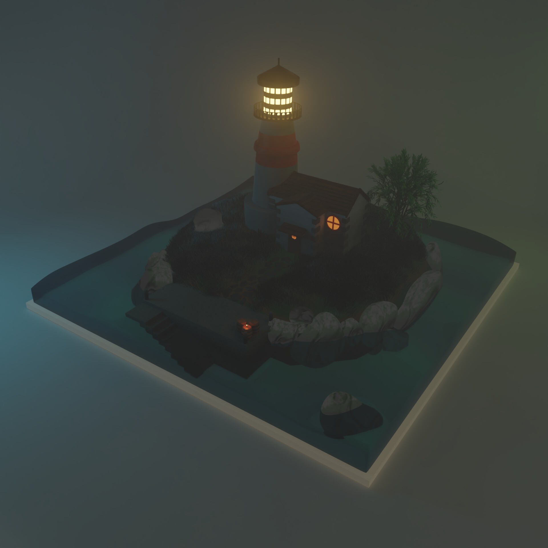 ArtStation - Light house island