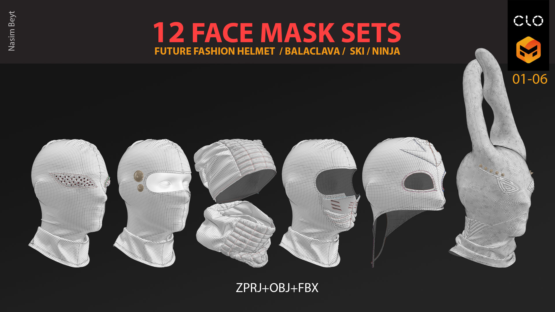 Nasim Beyt - 12 FACE MASK PACK (VOL.01)Helmet/ Balaclava/ Ski/ Ninja ...