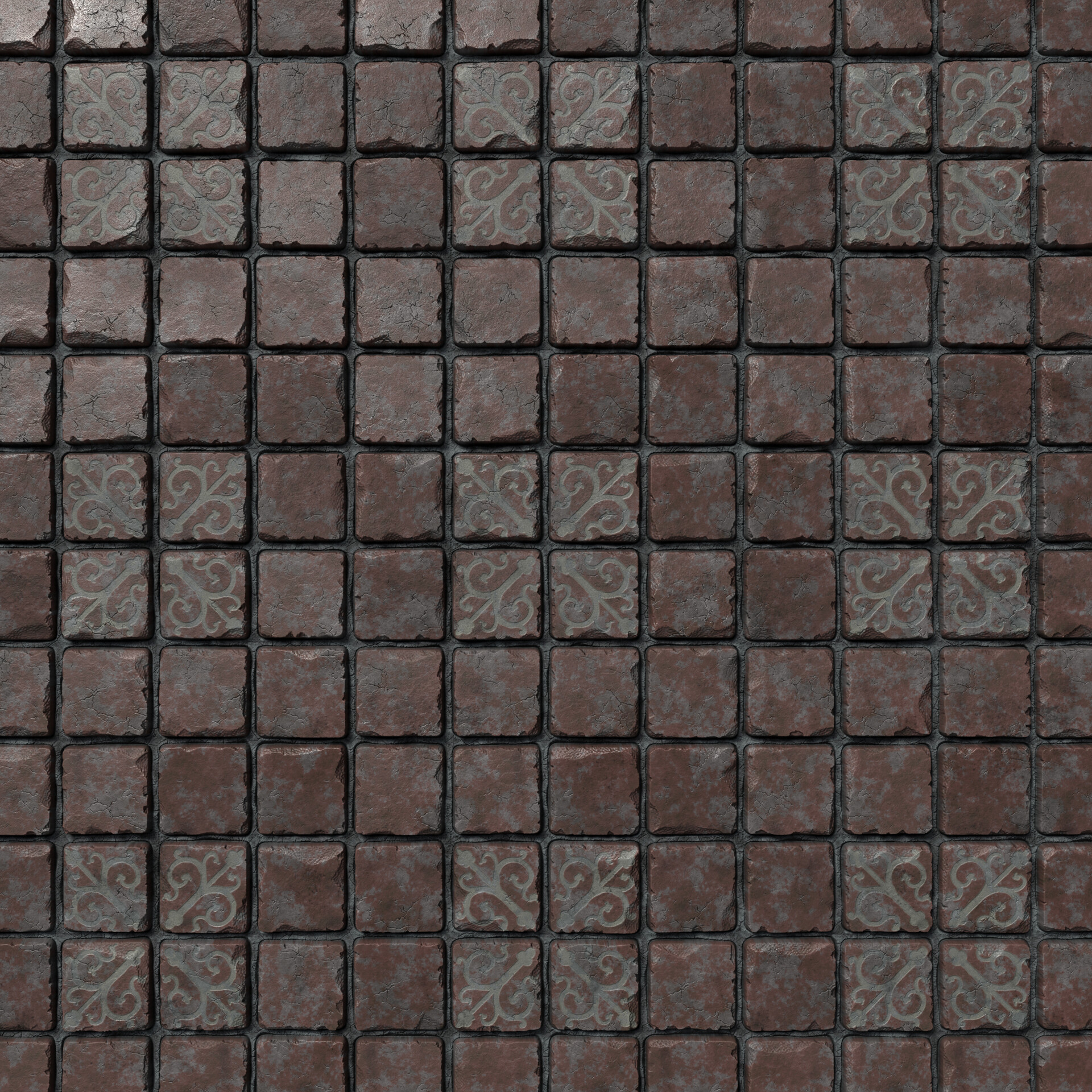 David L. Lemieux - Medieval Ceramic Floor Tiles PBR Procedural Material 001