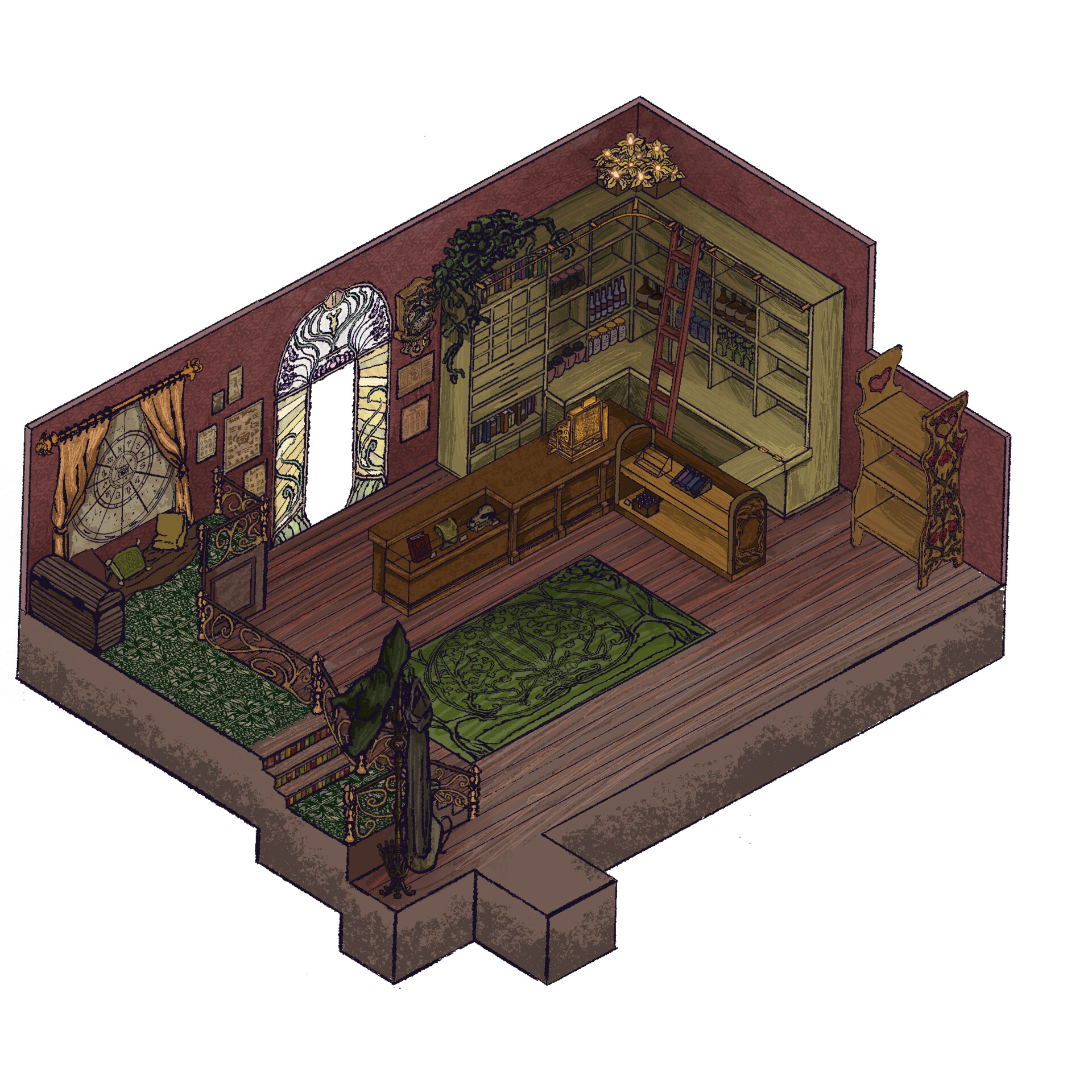 ArtStation - Front of Shop Witches Shop Environment (WIP)