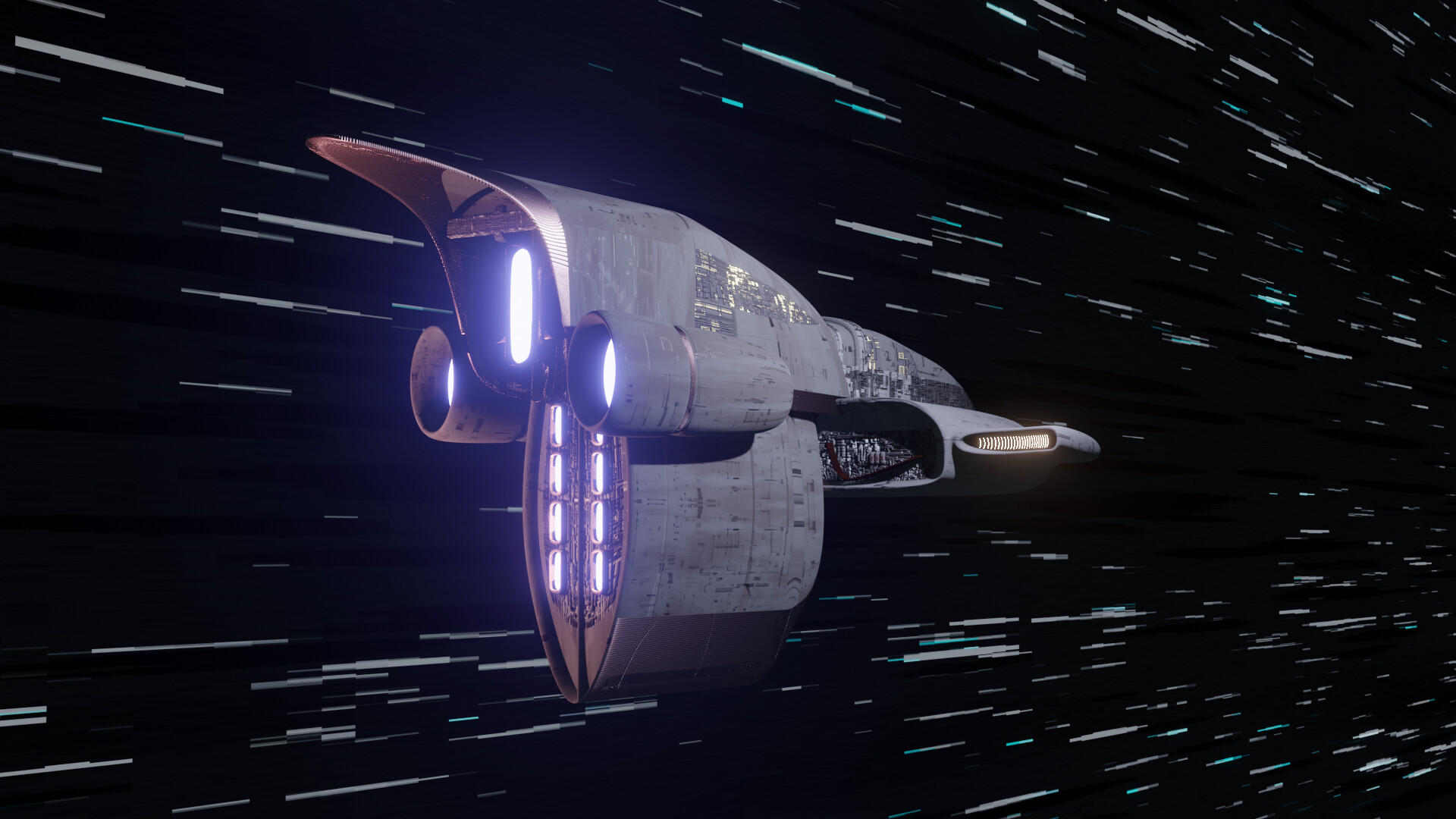 ArtStation - Spaceship at lightspeed