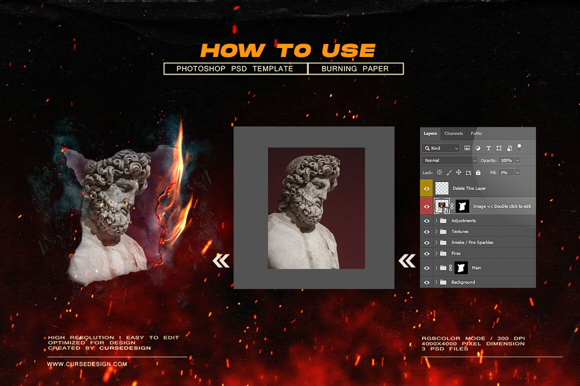 Cursedesign - Burning Paper Templates Pack