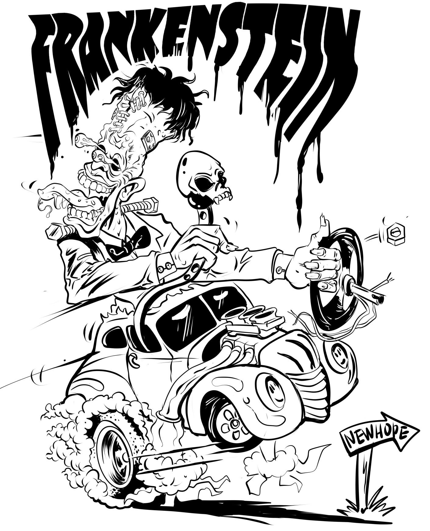 how to draw rat fink style