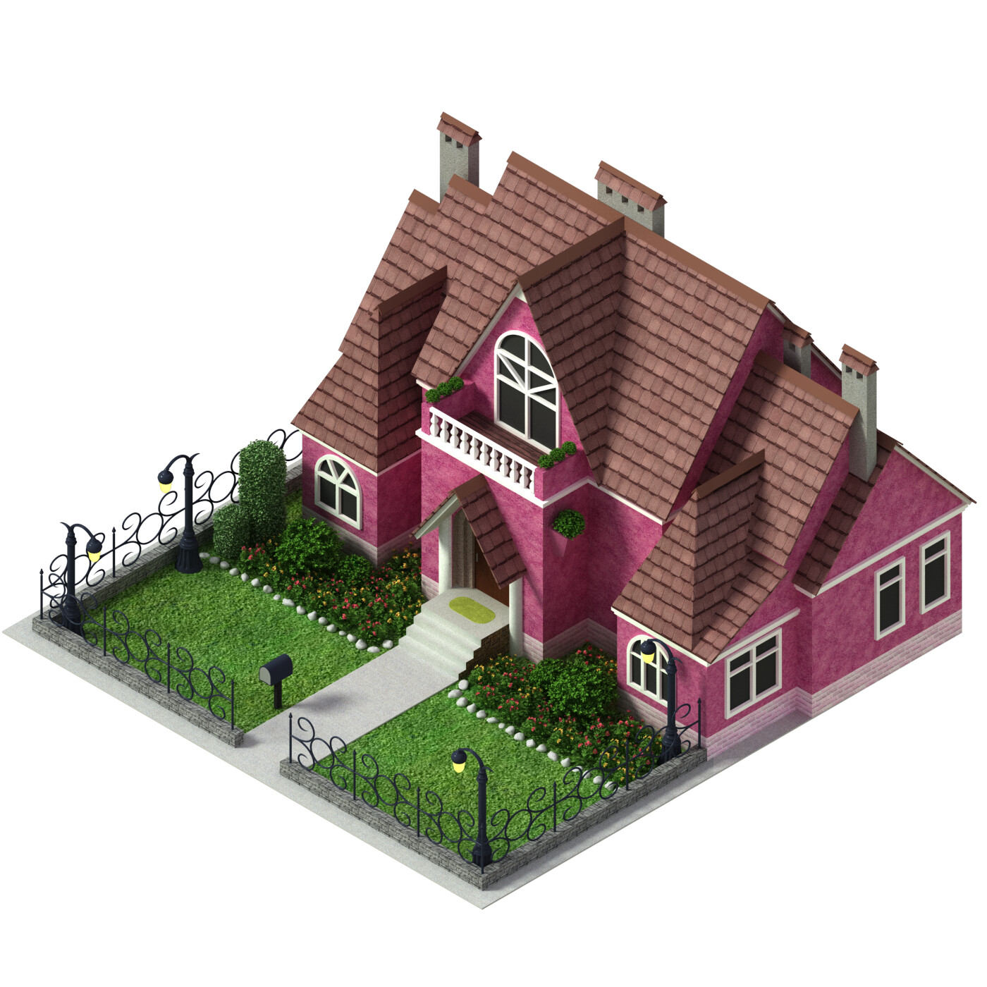 ArtStation - Cute rose house