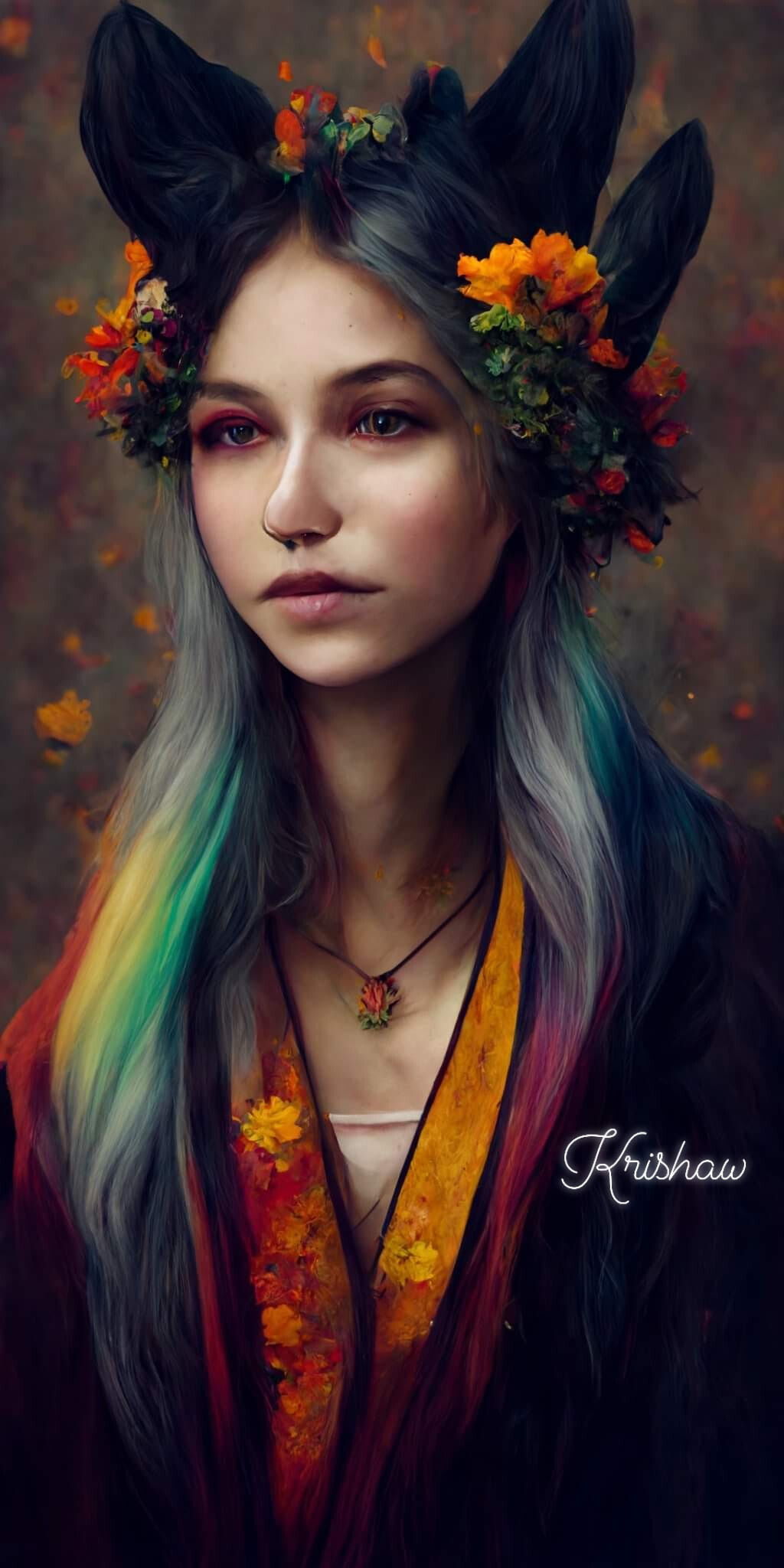 ArtStation - Fox shrine maiden