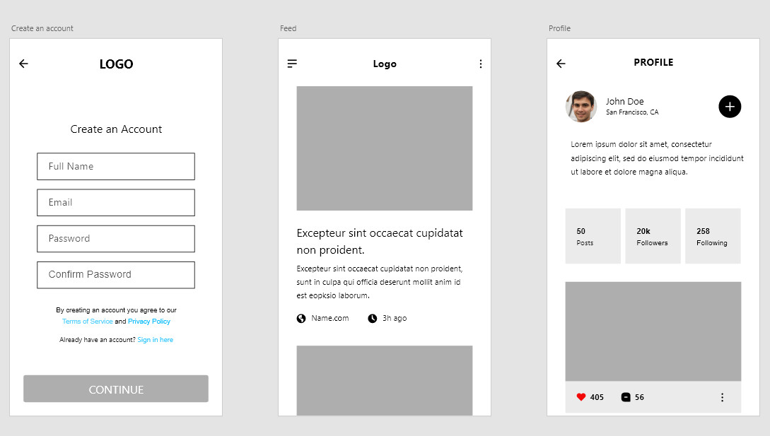 ArtStation - Wireframe - Social Media