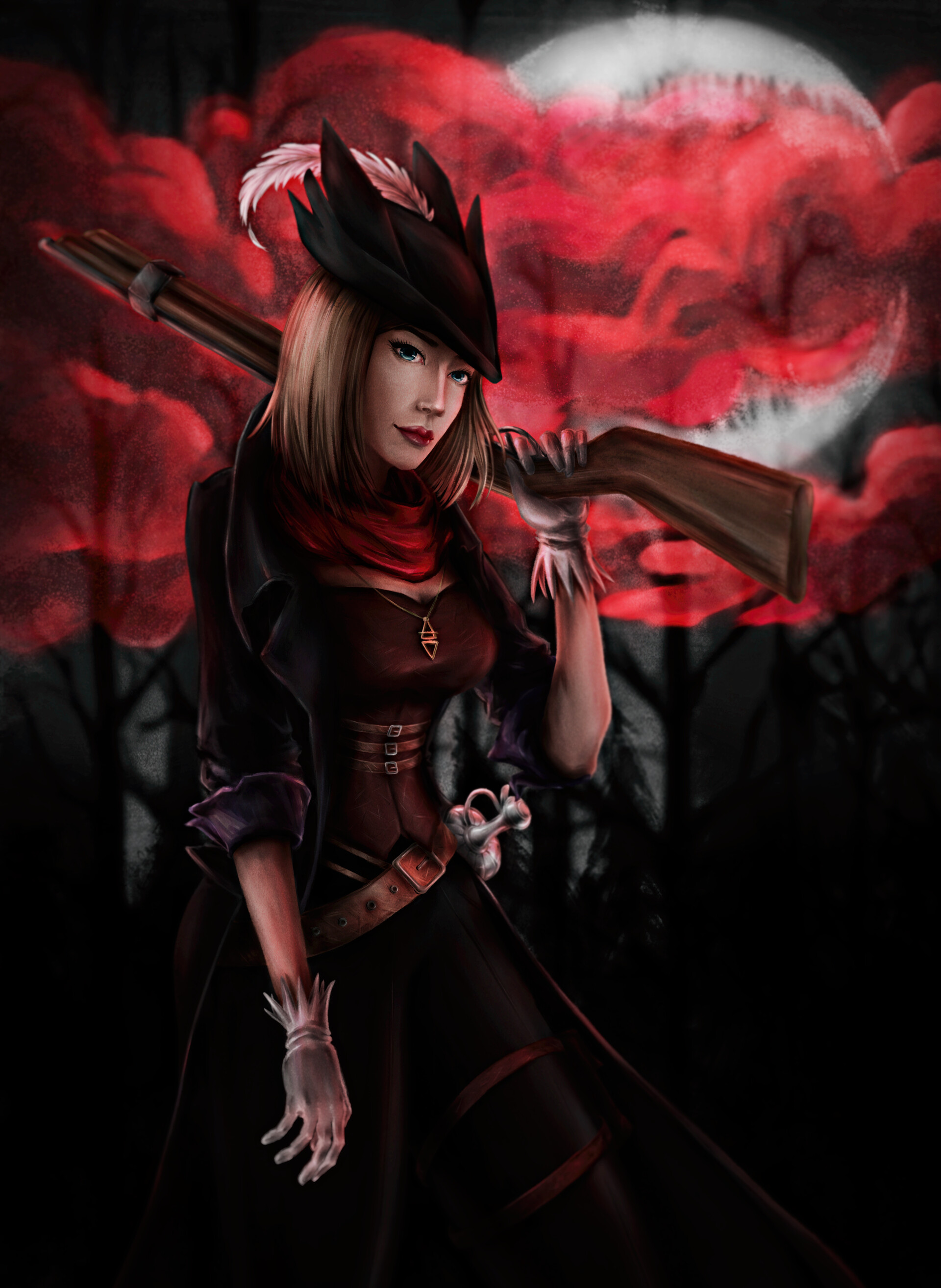 ArtStation - Portrait of my friend in "Bloodborne" game style