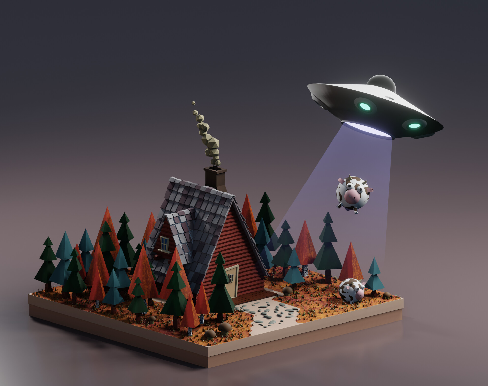 ArtStation - Инопланетяне прилетели за новой порцией коров