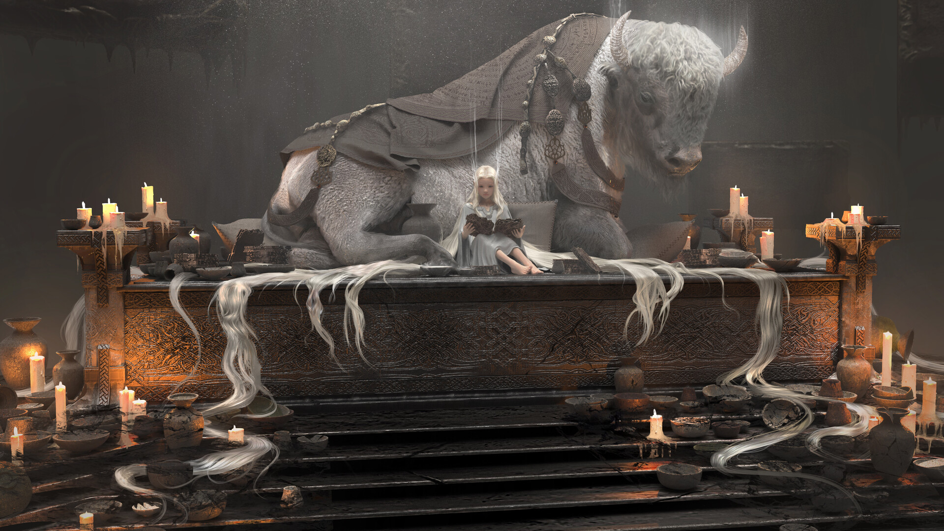 ArtStation - the girl in Helheim 女孩欧德姆