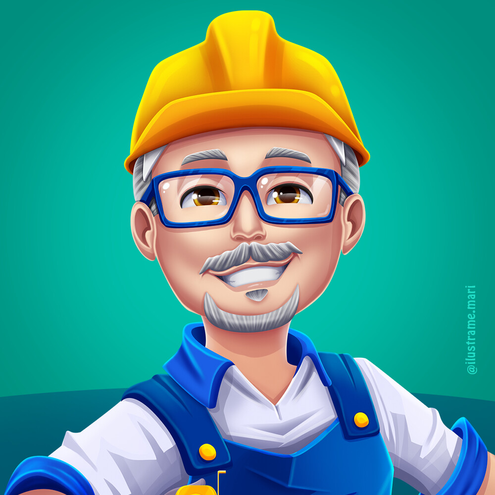 ArtStation - Builder character design for brand.