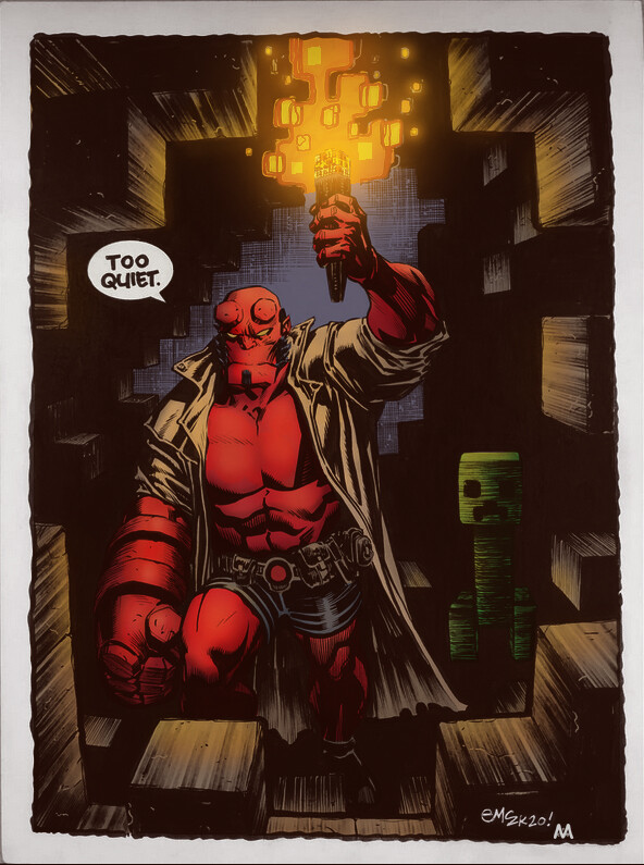 ArtStation - Hellboy in Minecraft by Ed McGuinness (colors by me)