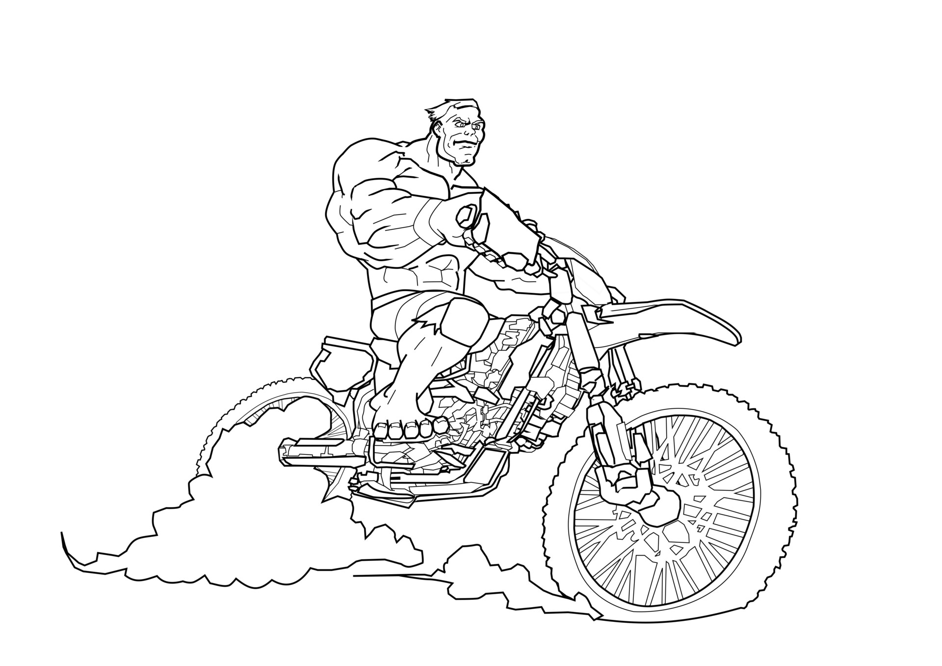 spiderman riding a motorcycle coloring page