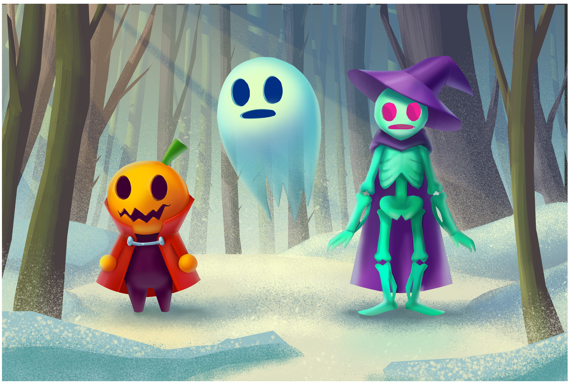 ArtStation - spooky scary skeletons