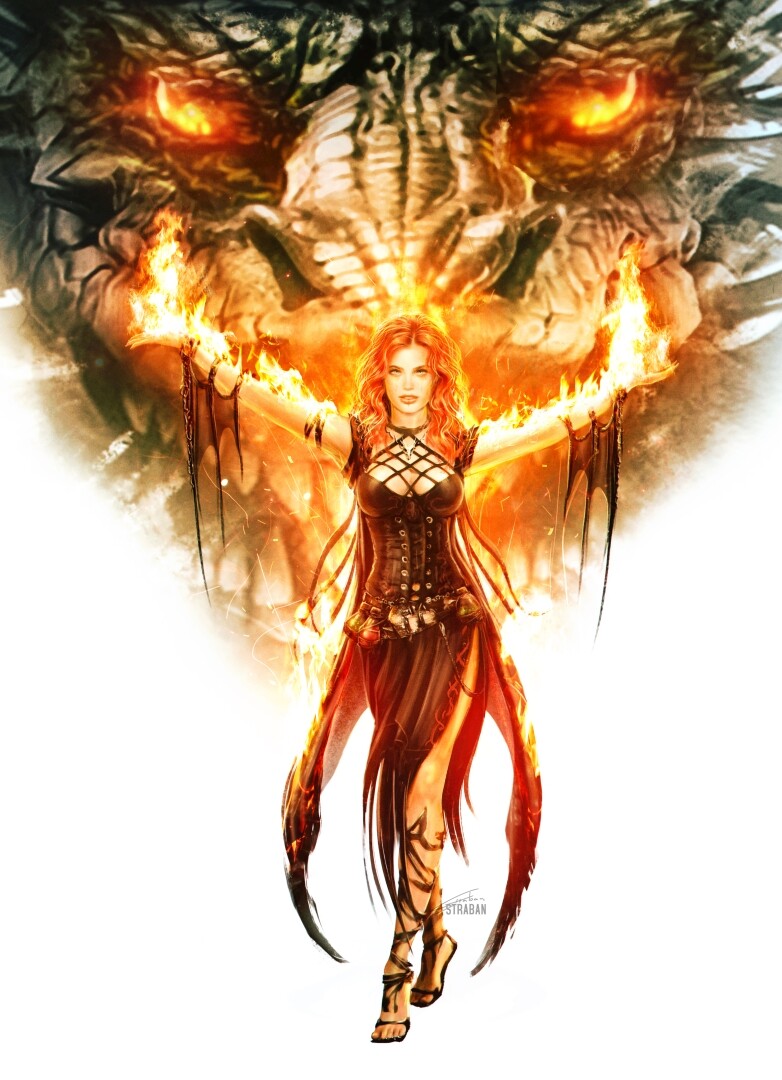 ArtStation - Fire Mage with Dragon