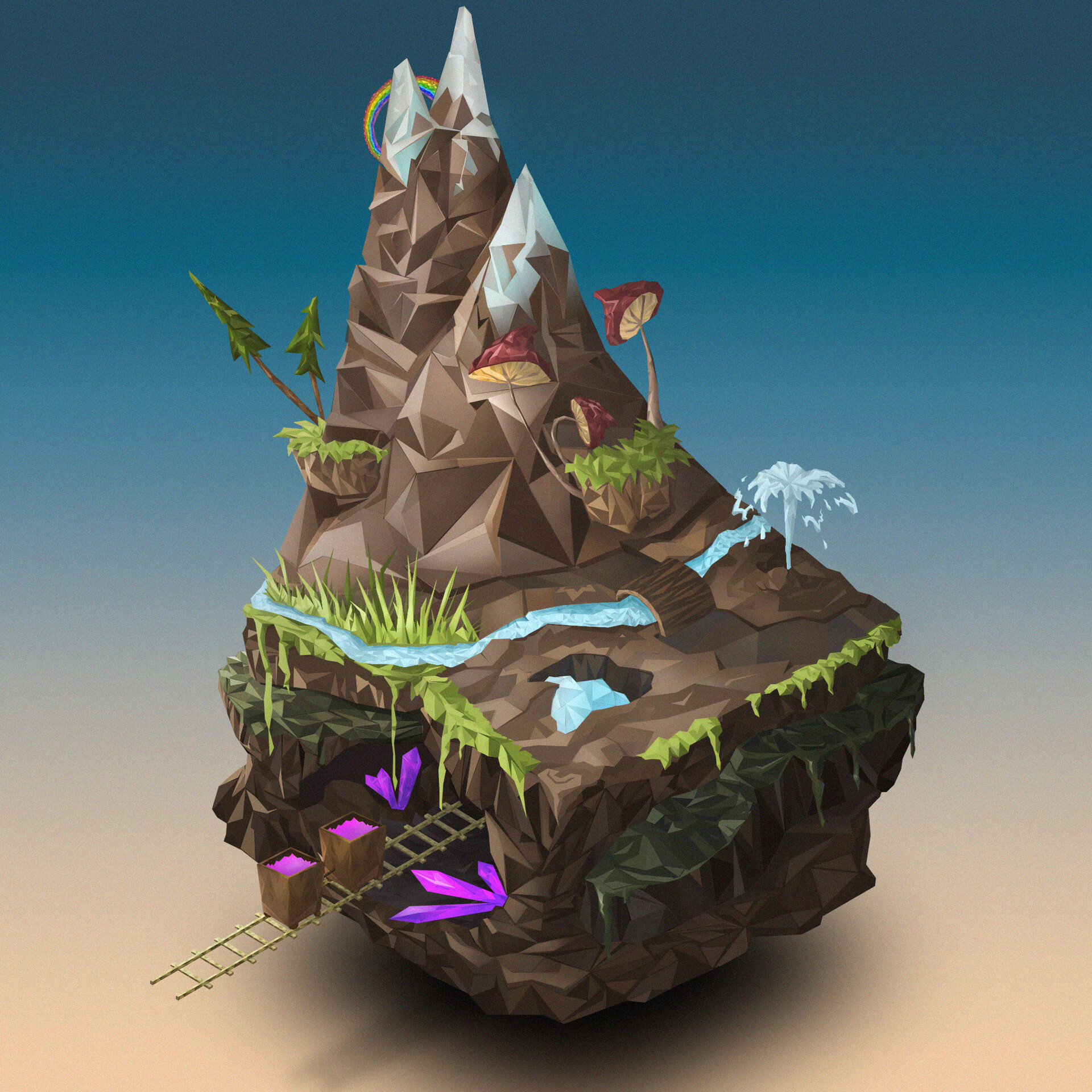 ArtStation - Low poly isometric tile