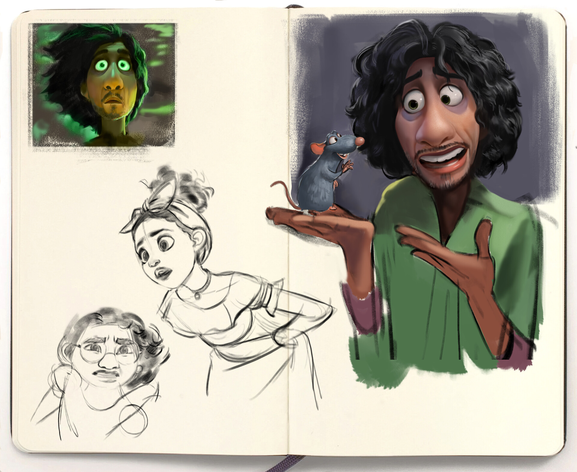 ArtStation - Encanto Studies: Bruno, Mirabel, Dolores, Rémy