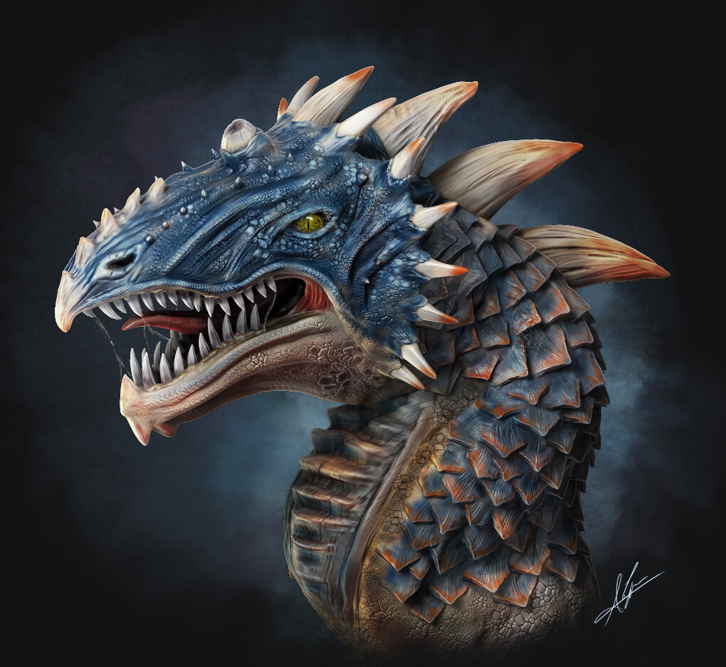 ArtStation - Blue dragon