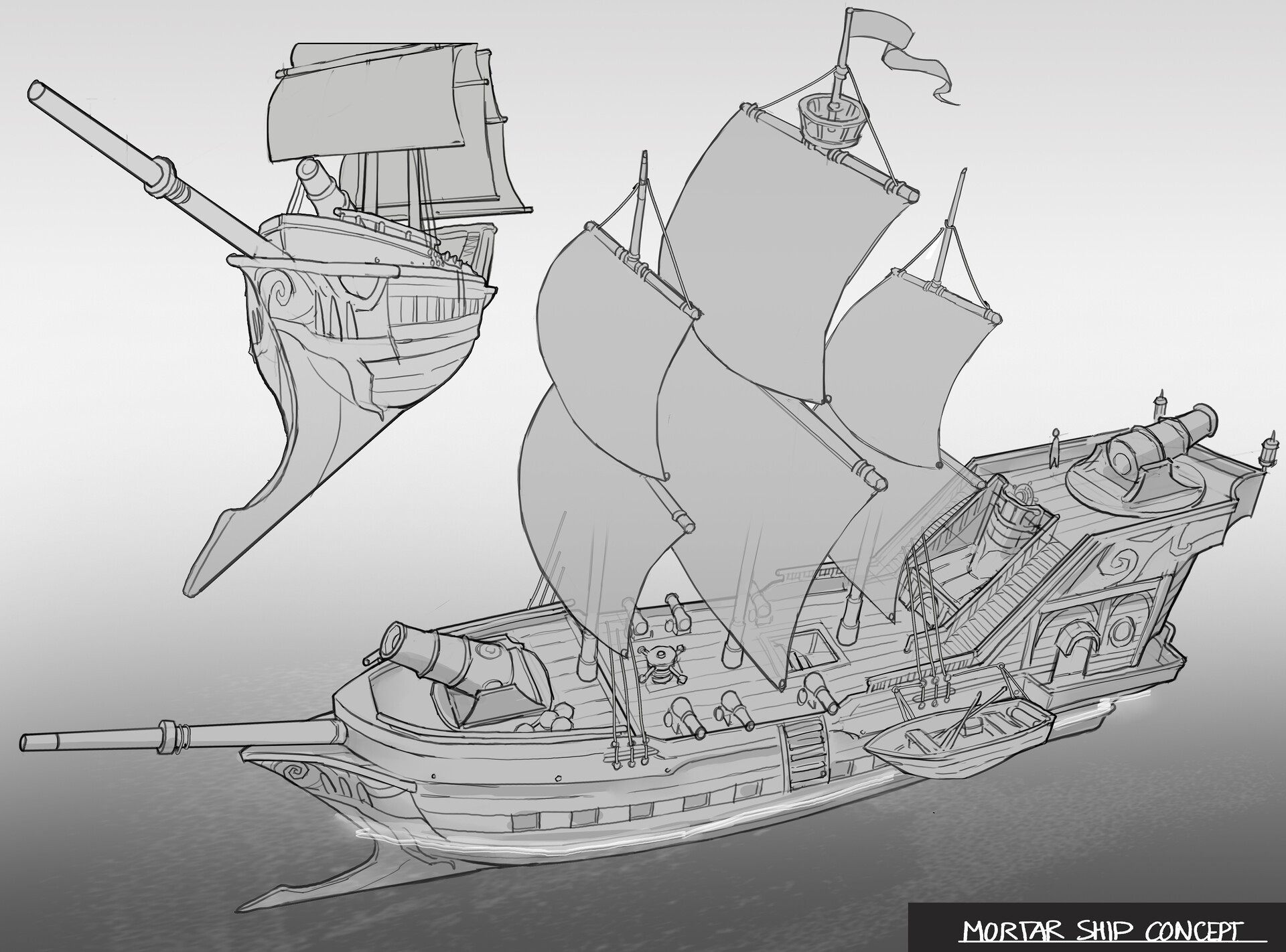 ArtStation - Mortar ship concept