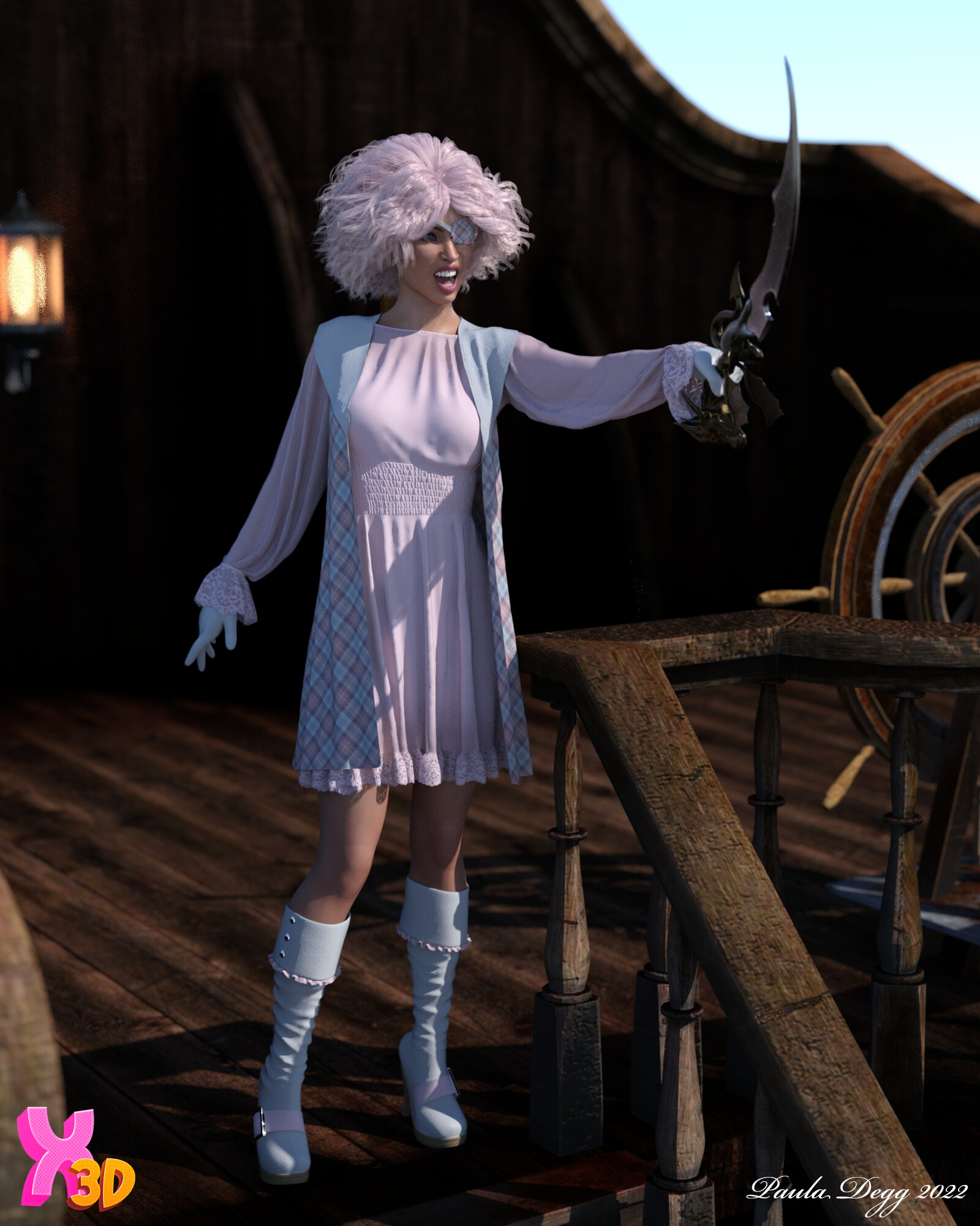 Xtreme3D Studio - Urban Pirate dforce Outfit for G8F by ArtTailor