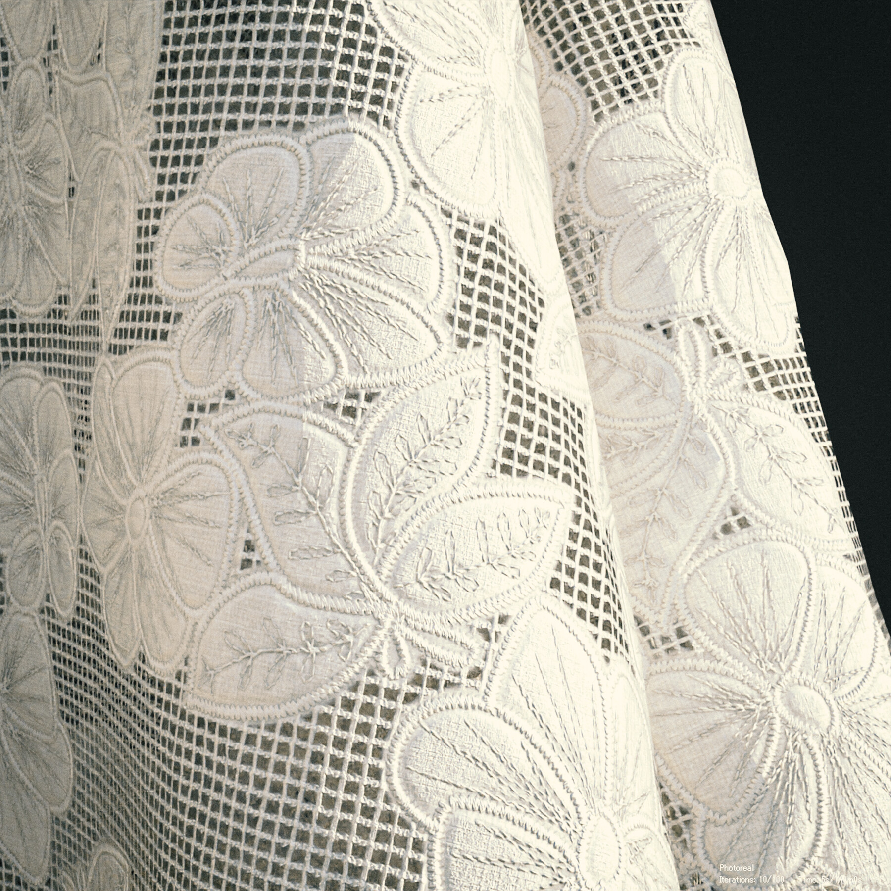 ArtStation - Cotton net applique embroidery