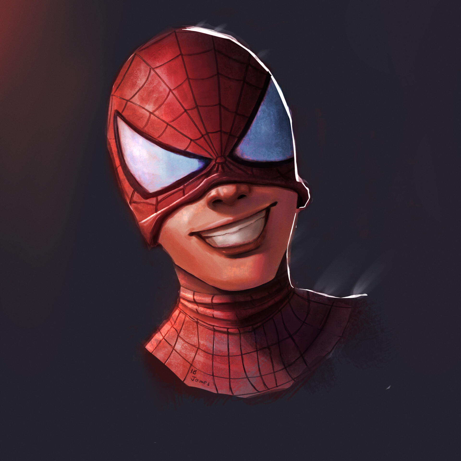 ArtStation - Spider-man headshot