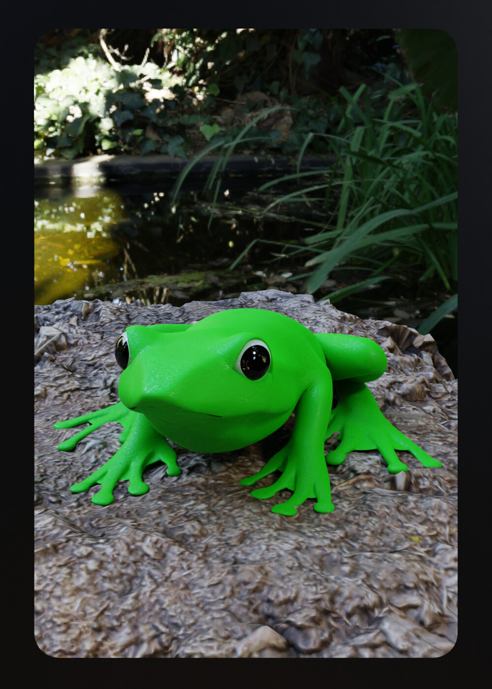 Mae Zinn - Colorful Frog Card Game Art