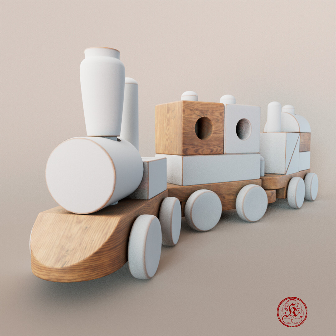 ArtStation - Wooden Toy Train