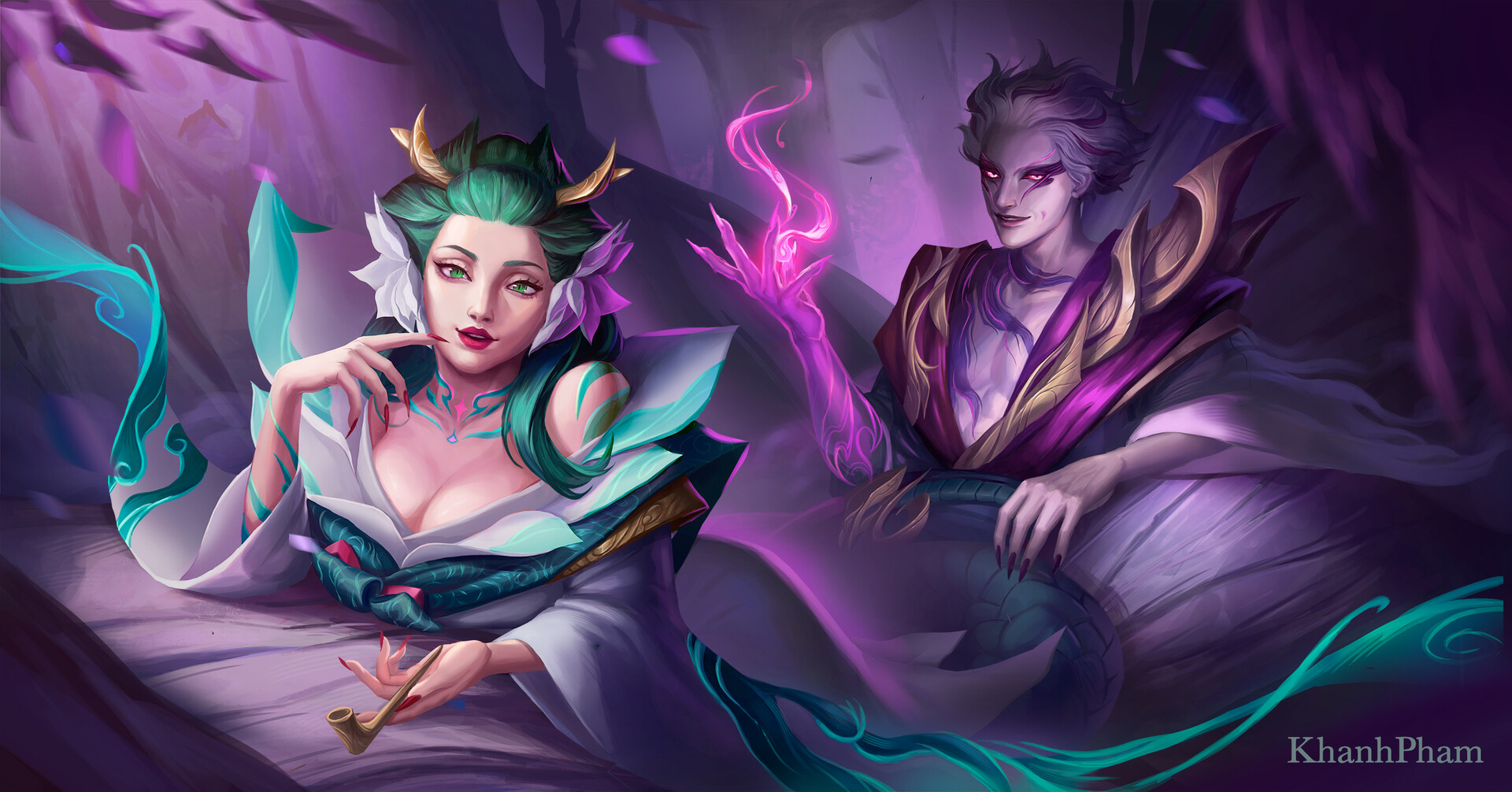 ArtStation - Spirit Blossom Kea and Ashly [ OC art ]