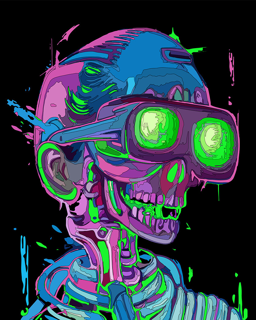 ArtStation - Cyberpunk Skull