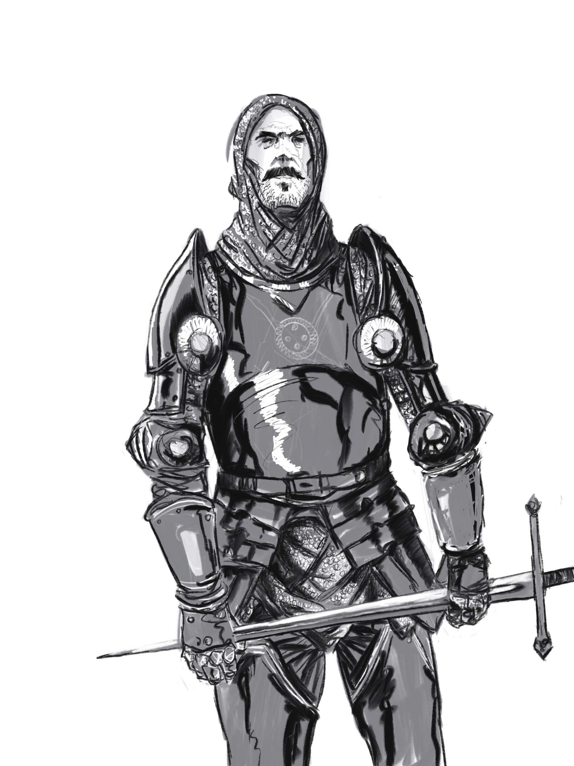 ArtStation - Quick procreate sketchwork - knight