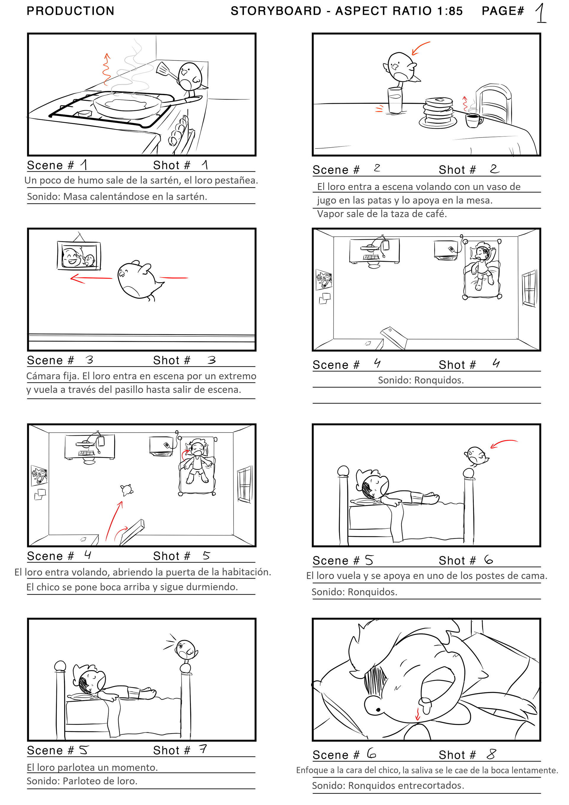 ArtStation - Breakfast - Storyboard