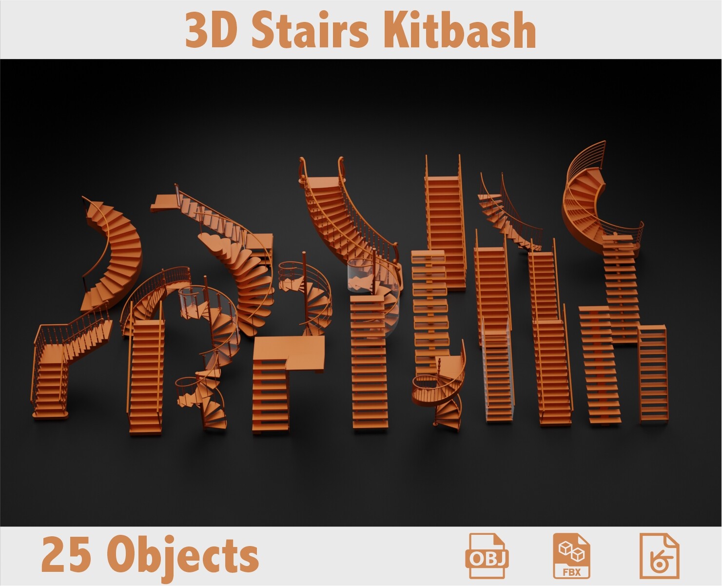 ArtStation - 3D Stairs Kitbash