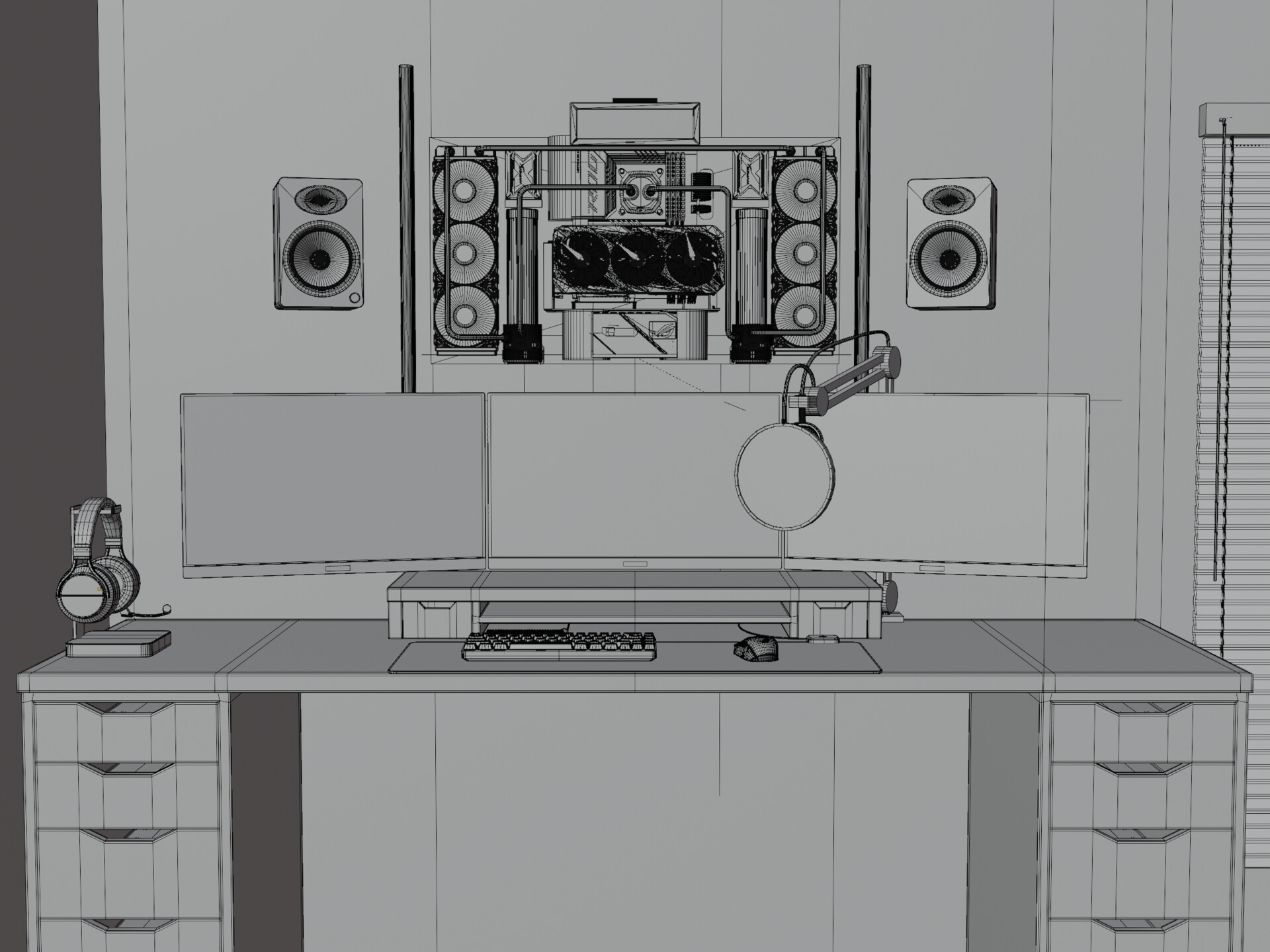 how to draw gaming pc