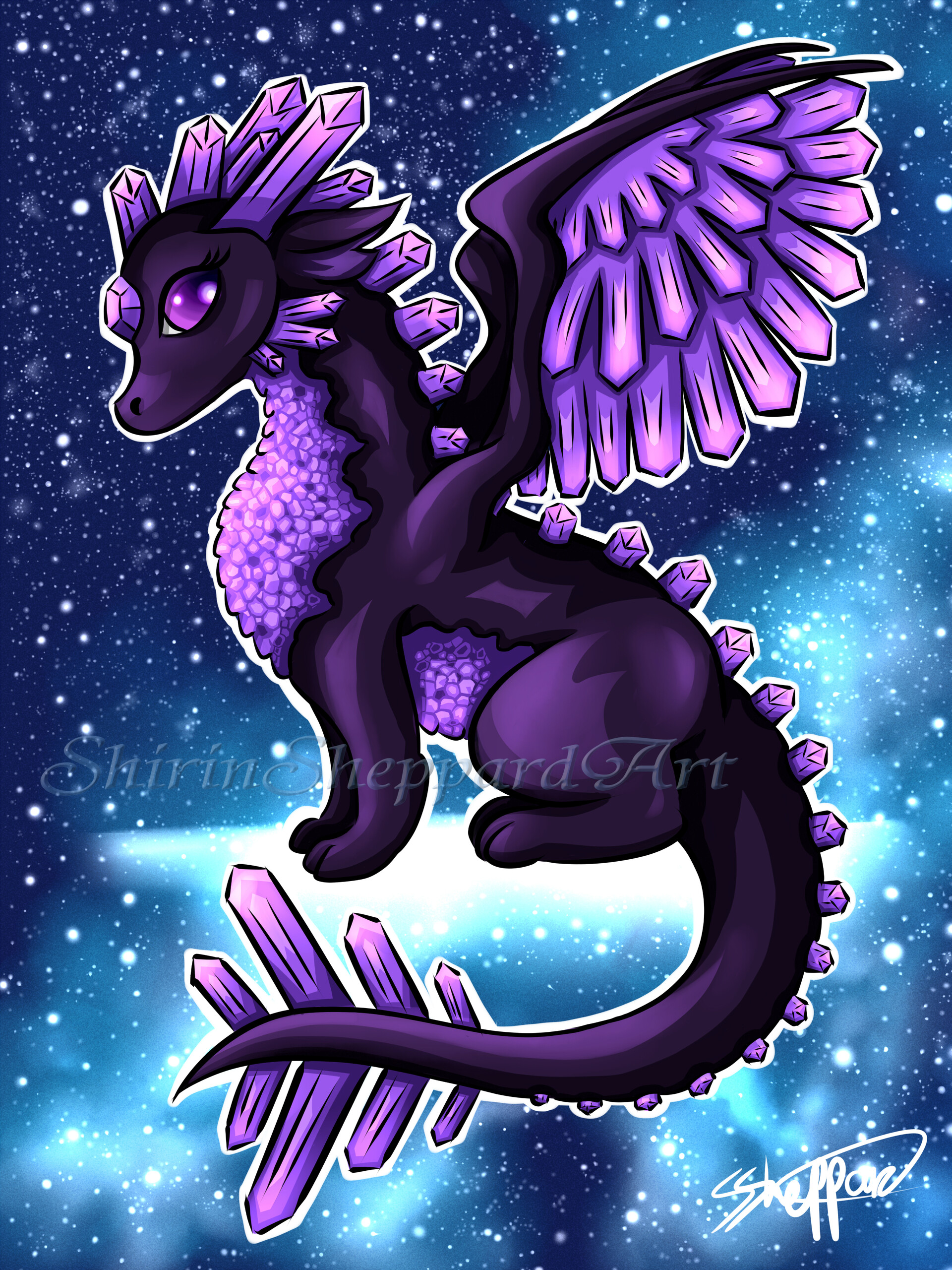 ArtStation - Cartoon Amethyst Dragon