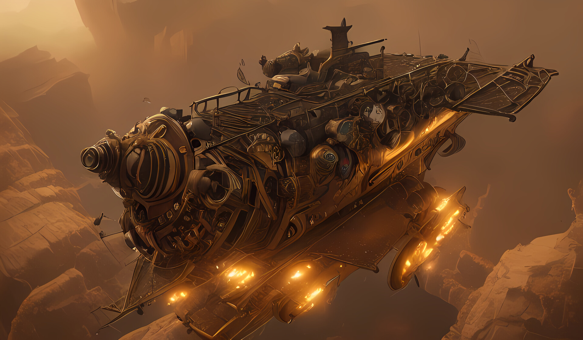 ArtStation - Flying Steampunk Fortress