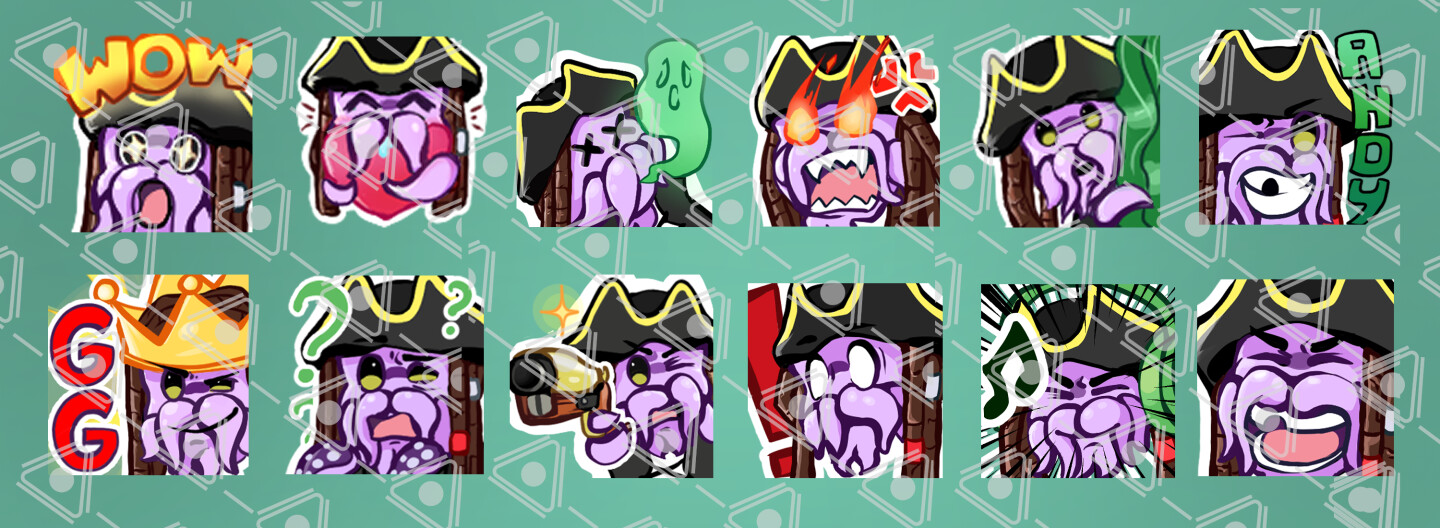 ArtStation - Kraken twitch emotes