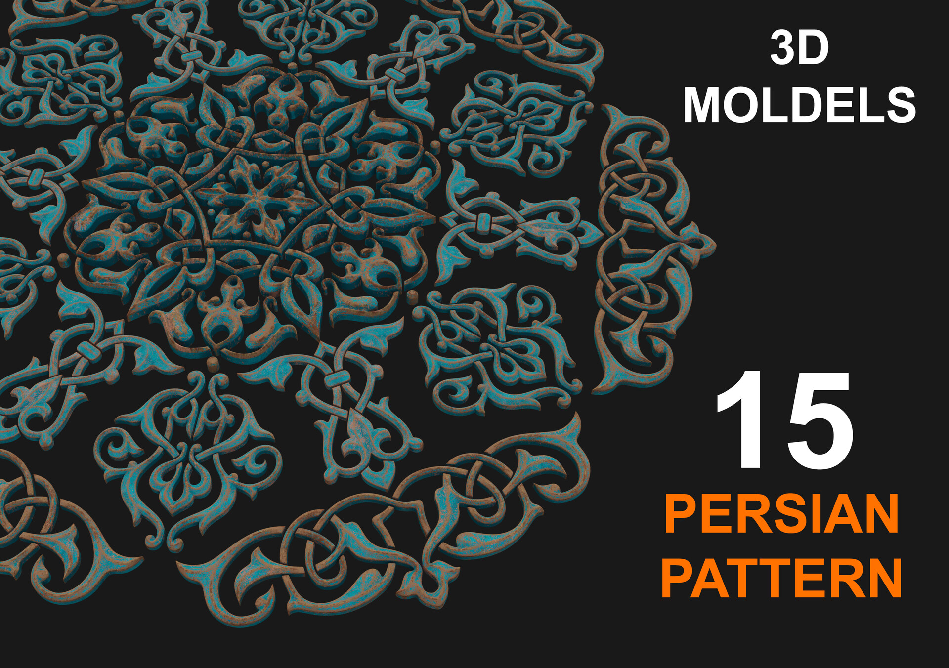ArtStation - 15 Persian pattern 3D models