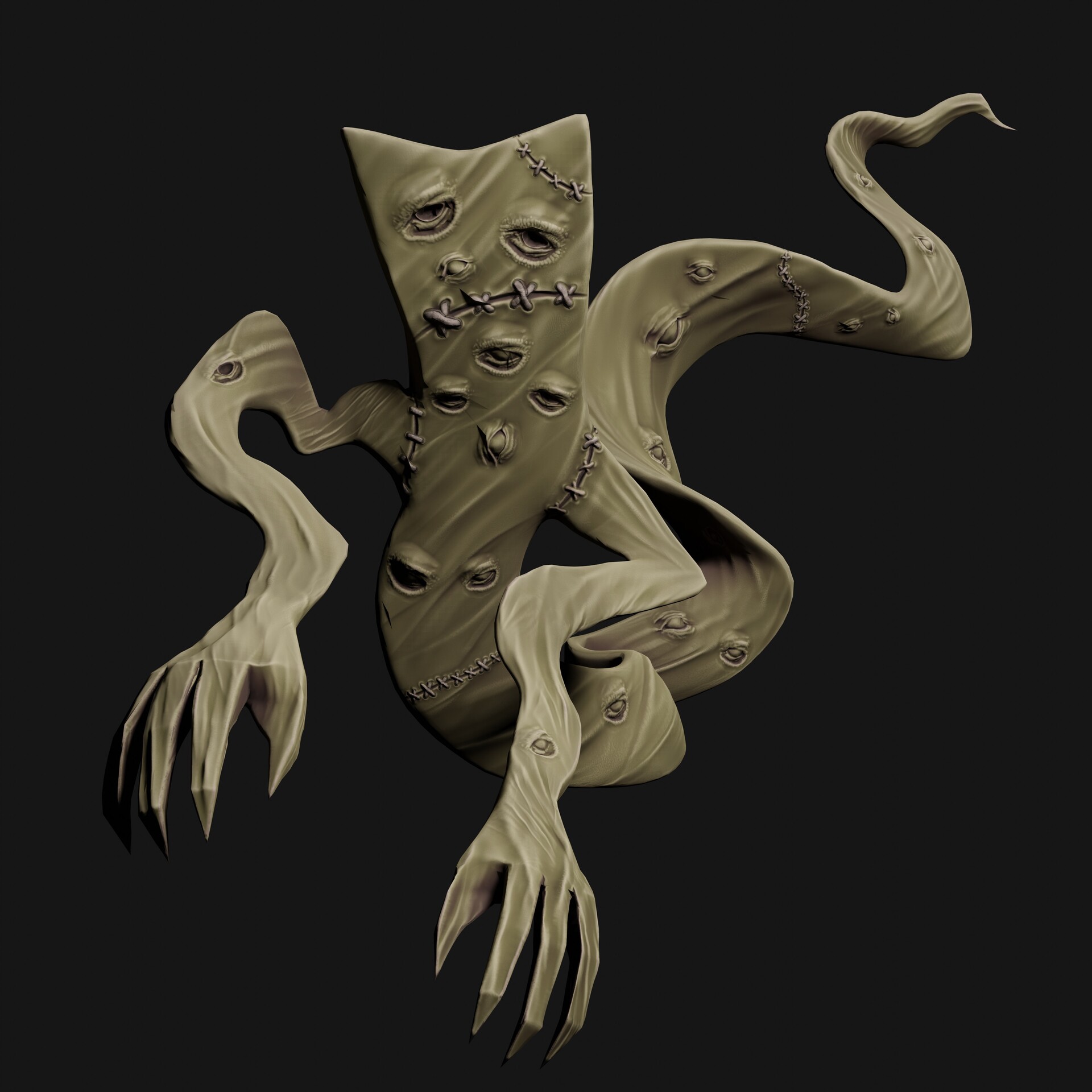 ArtStation - Ittan-Momen monster WIP