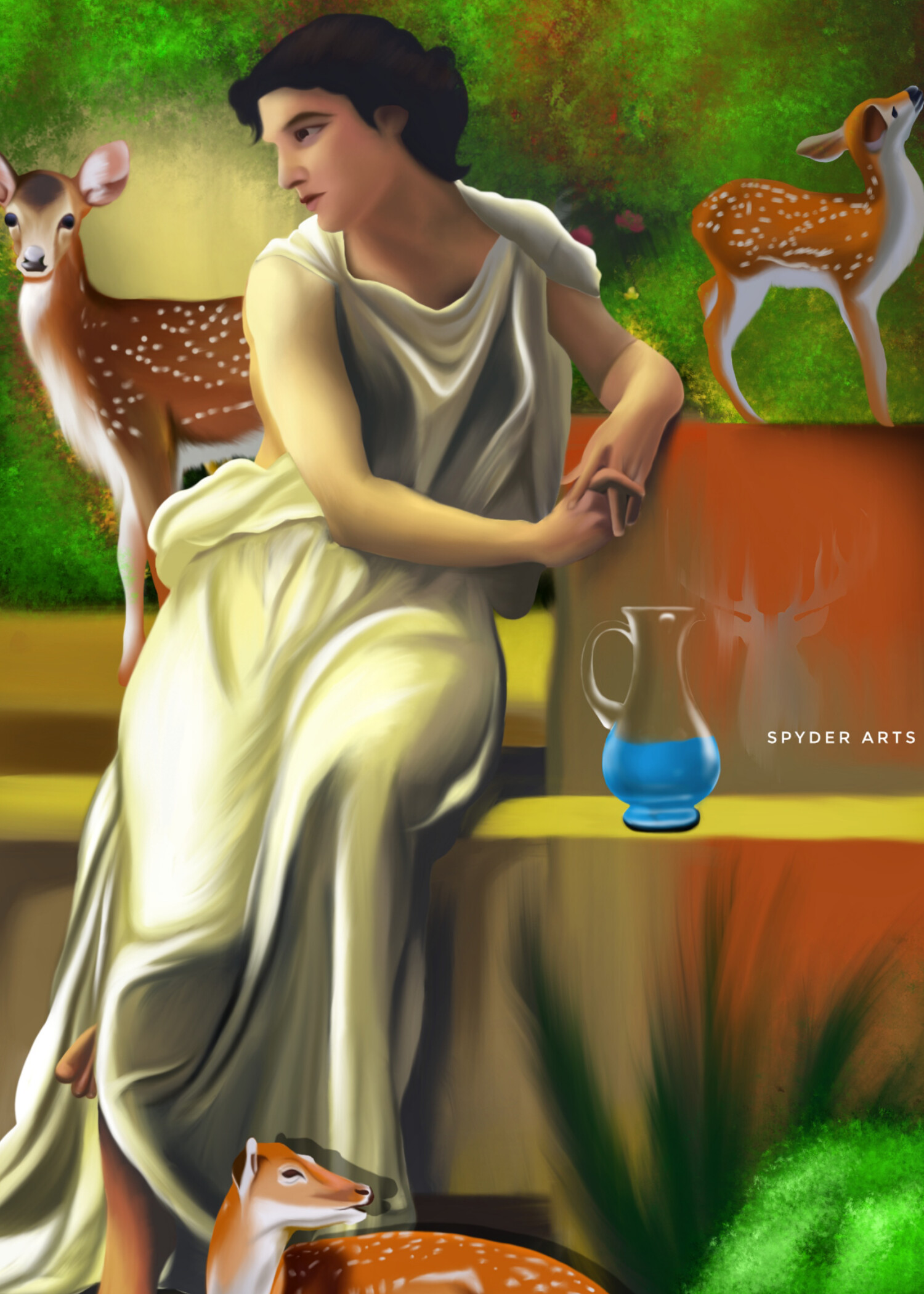 ArtStation - Greek woman.... #animal love