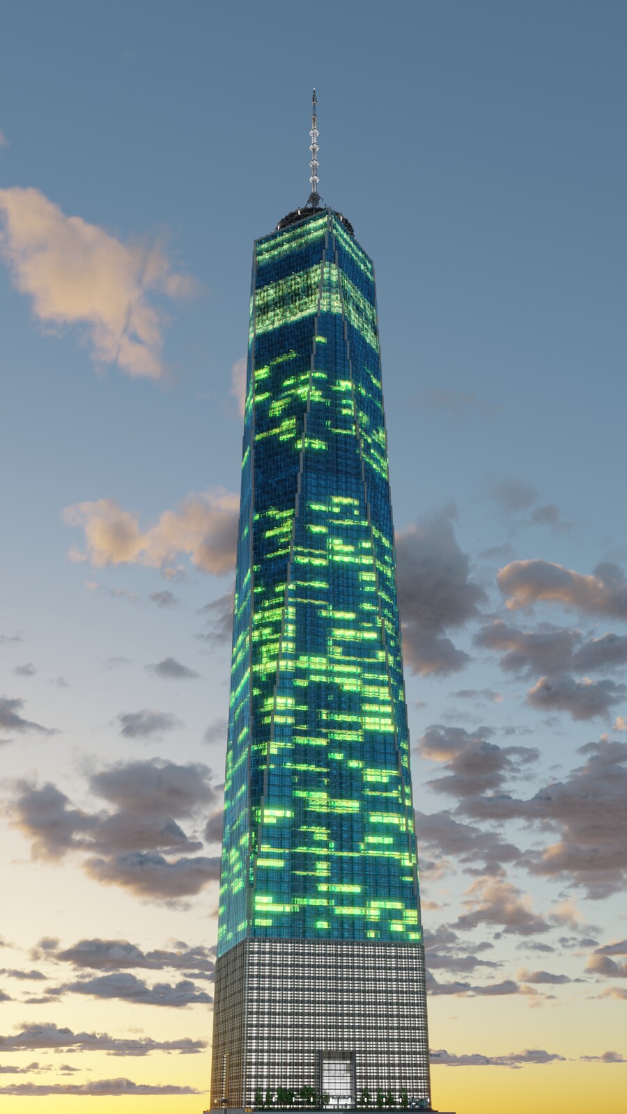 Frank Ouyang - Minecraft Render: One World Trade Center, NYC