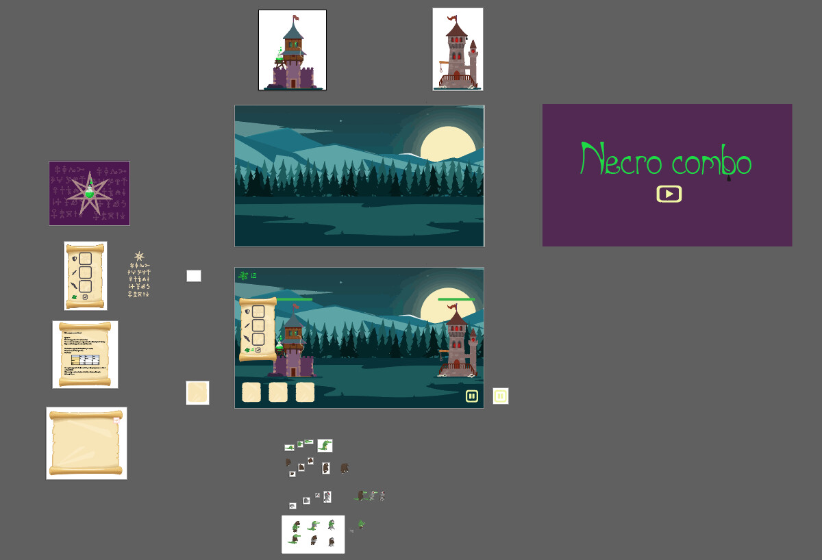 ArtStation - 2d game interface "Necro combo TD"