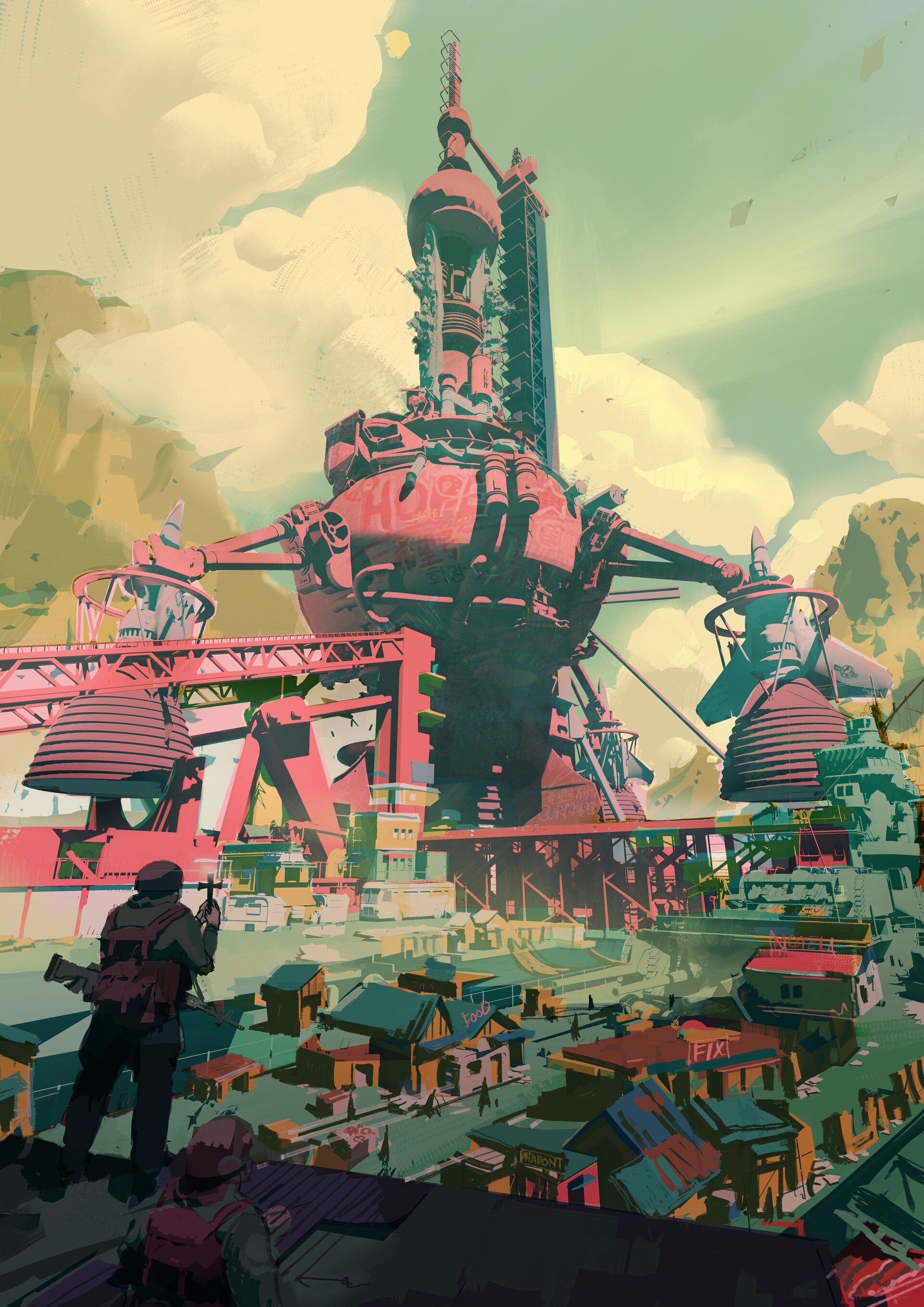 ArtStation - 曙光号-废土火箭发射场 Wasteland Rocket Launch Base