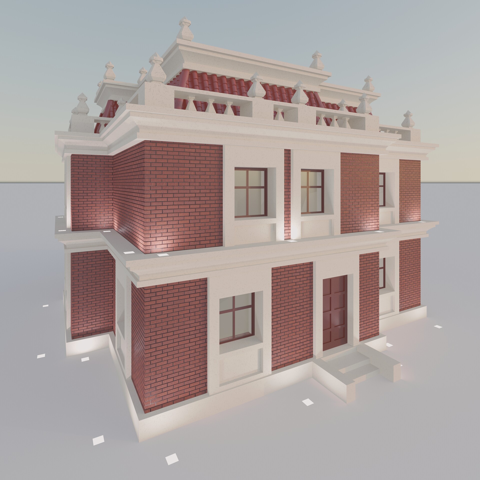 ArtStation - brick residential building