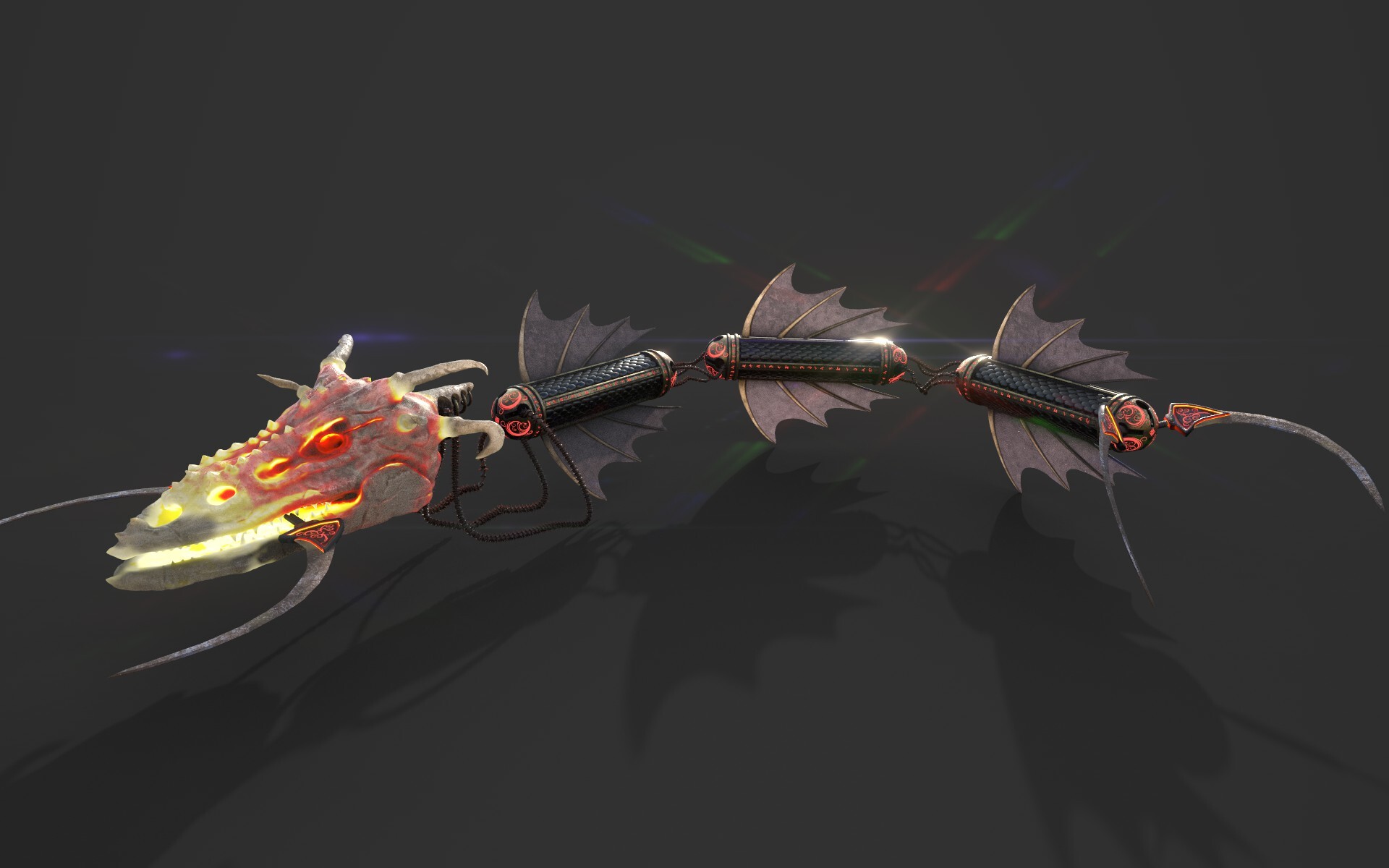 ArtStation - Fantasy: Coiled Dragon Staff/Flail Weapon