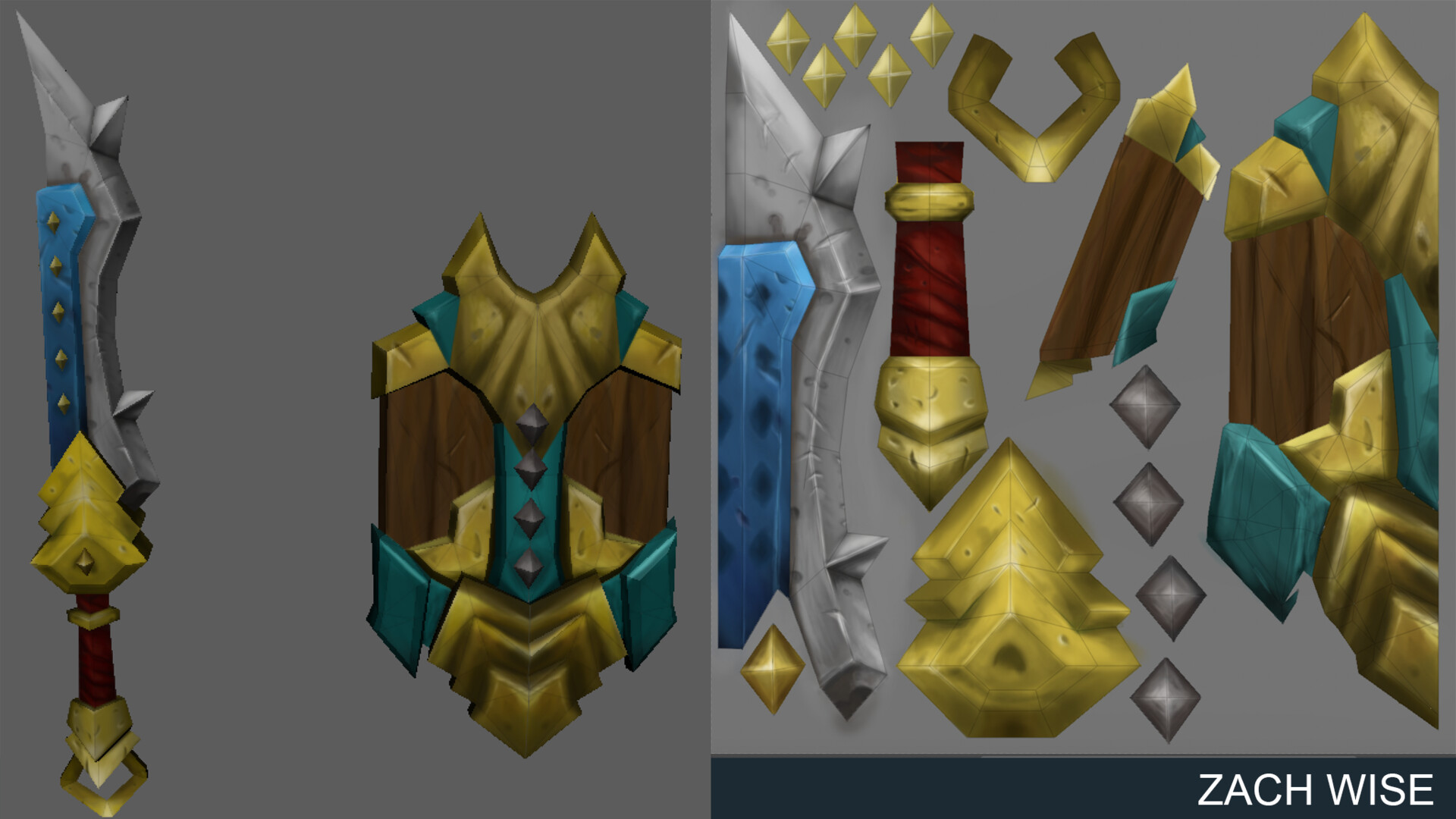 ArtStation - Sword and Sheild for Week1 Texture Painting (Sept 2022)
