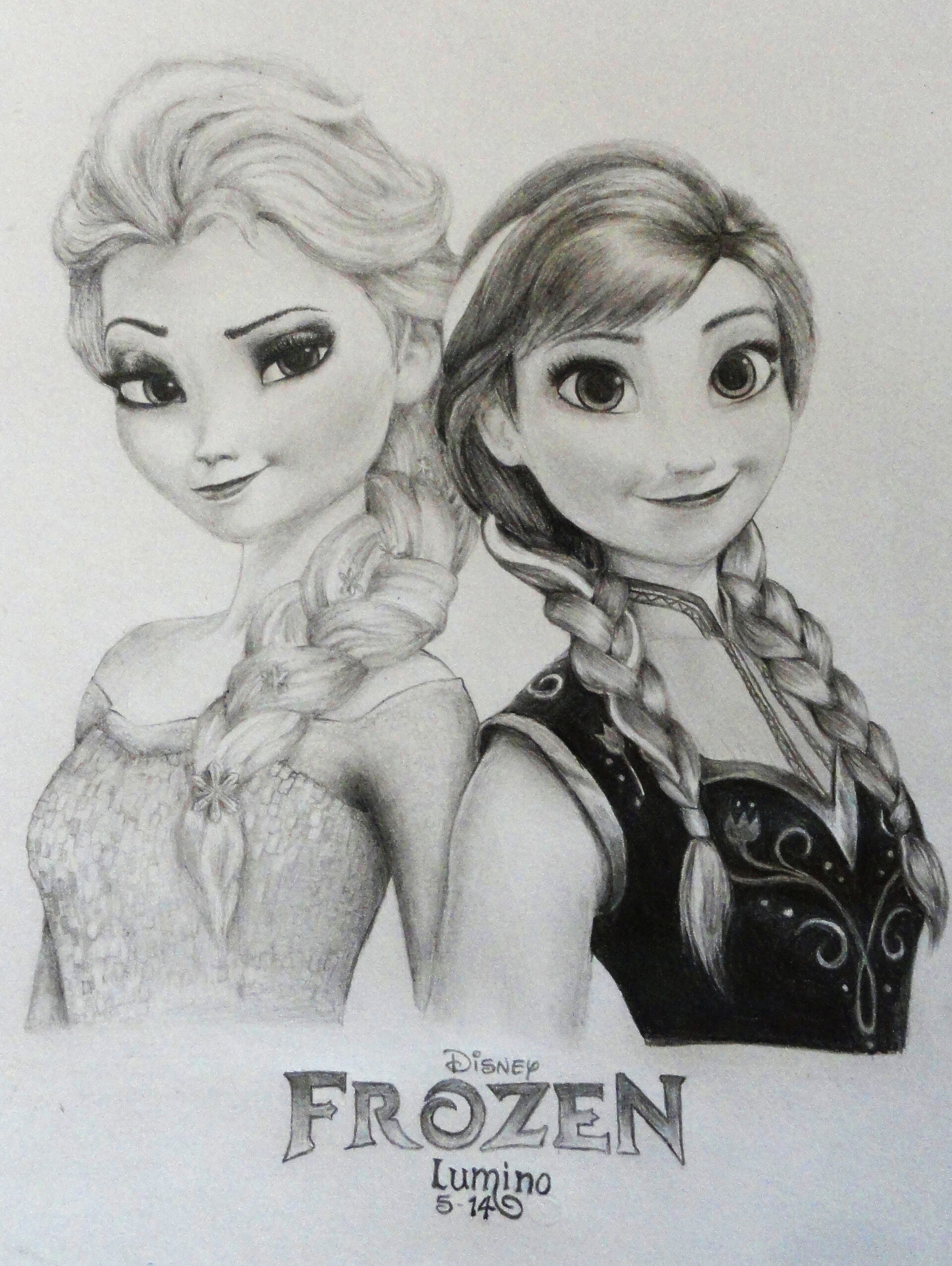 how to draw elsa and anna together