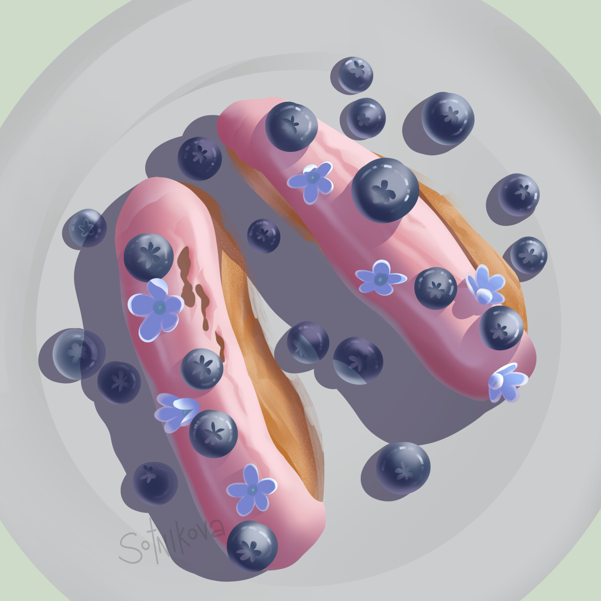 ArtStation - strawberry eclair study