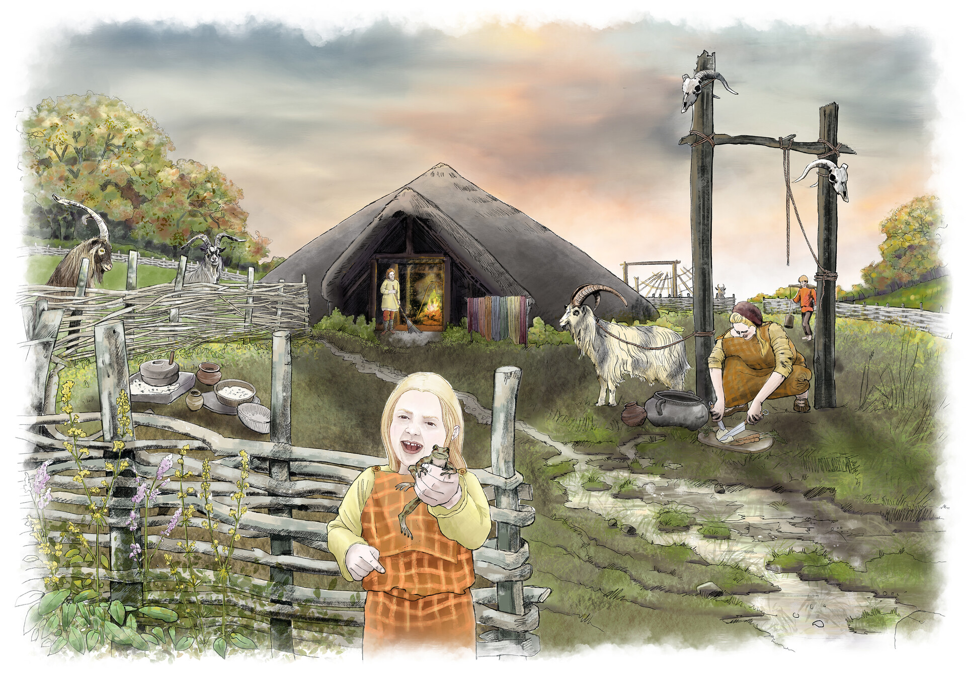 Wessex Archaeology - Reconstruction of Iron Age Settlement, River Leam ...